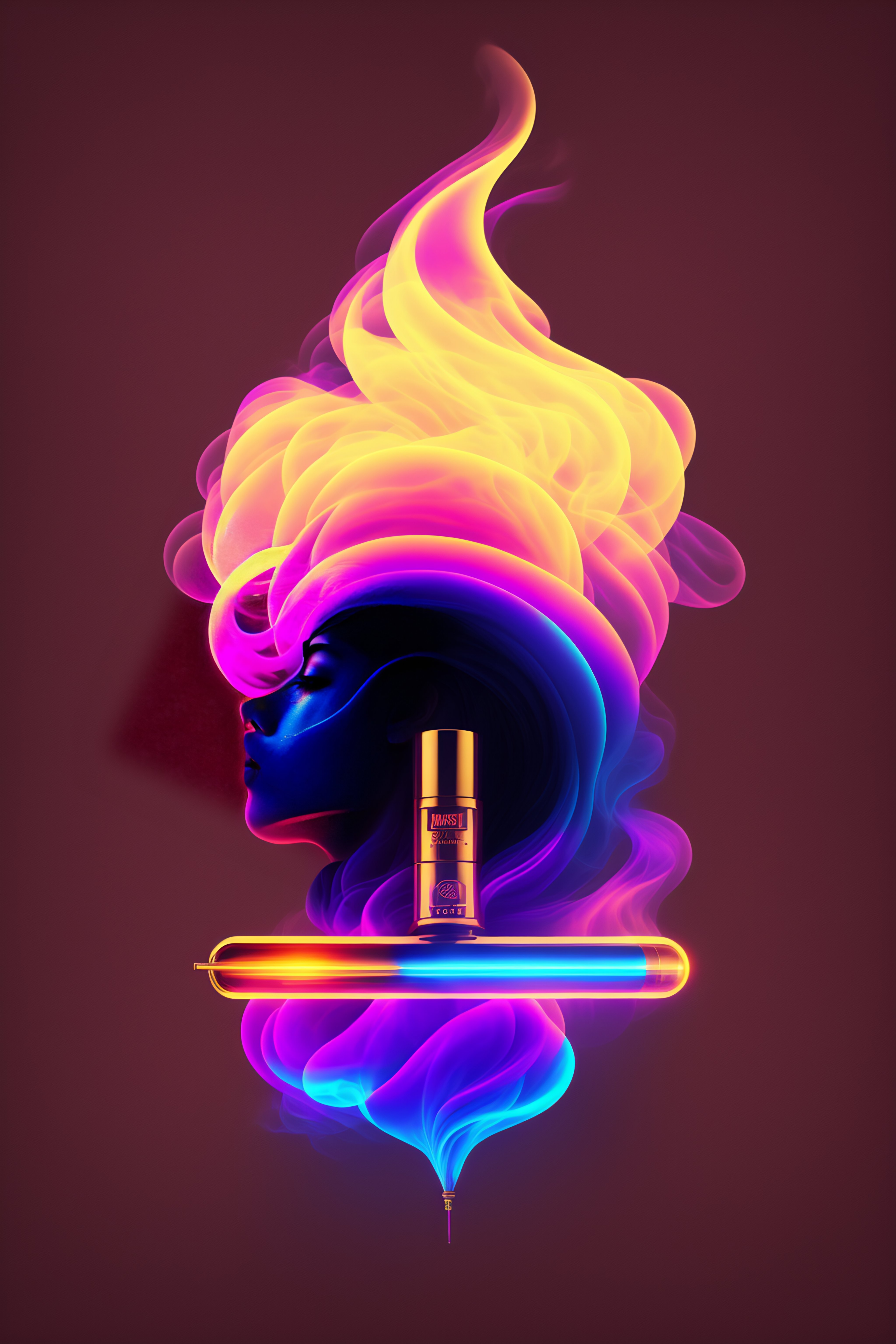 Lexica - "magic smoke" logo design disposables puff vape desert neon ...