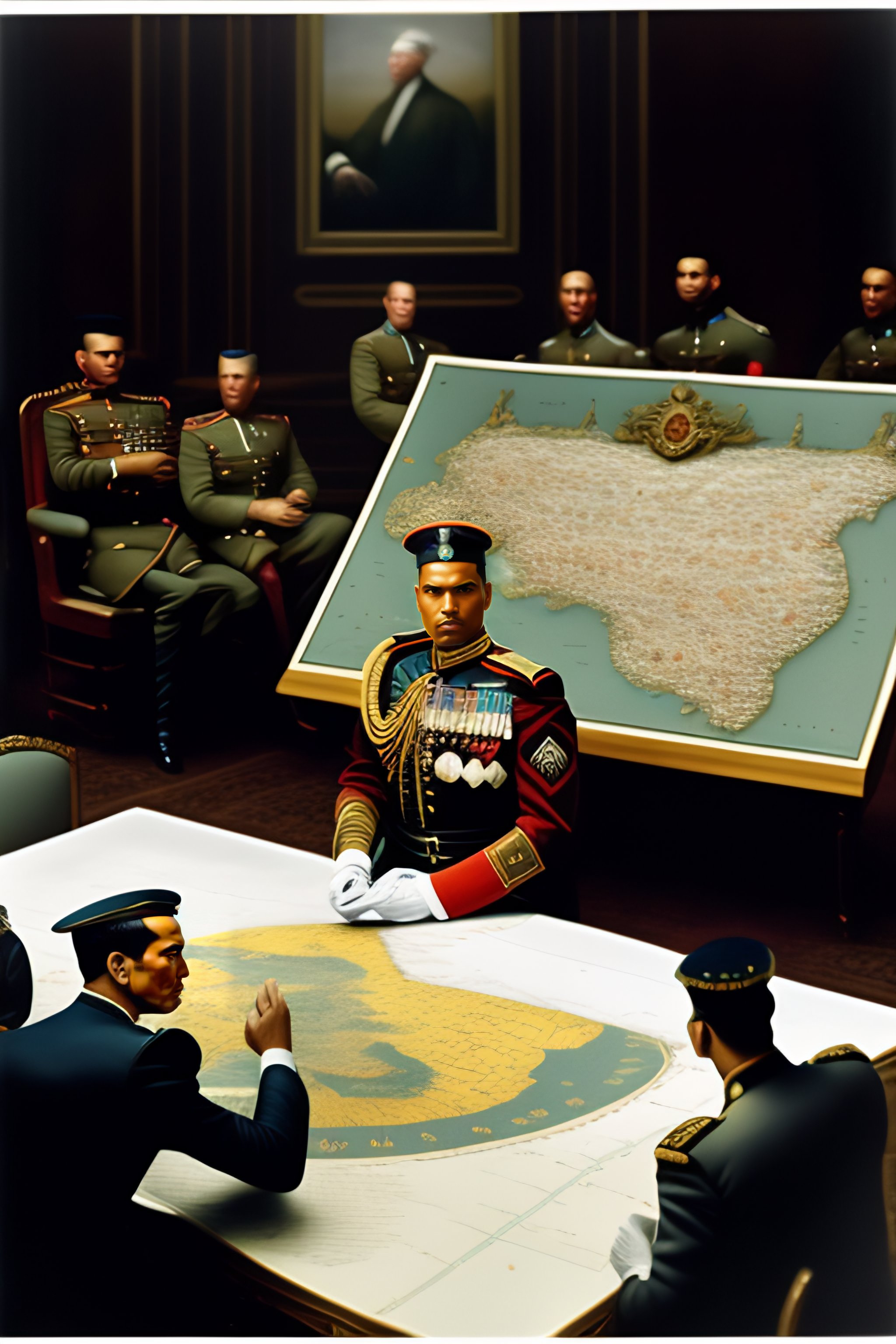 Lexica - A commander of a army sitting on a chair making decisions on a ...