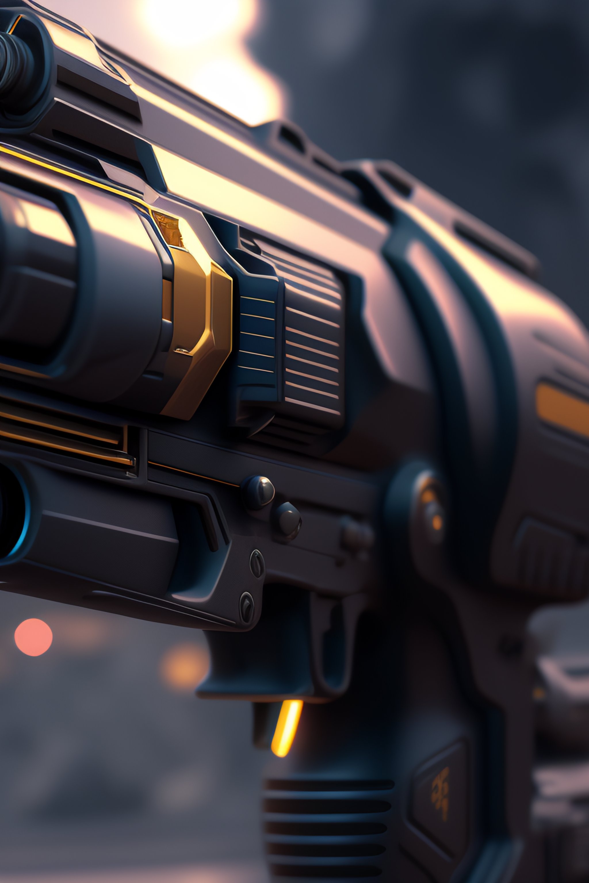 Lexica - Hard surface gun design , futuristic sci-fi, hyper detailed