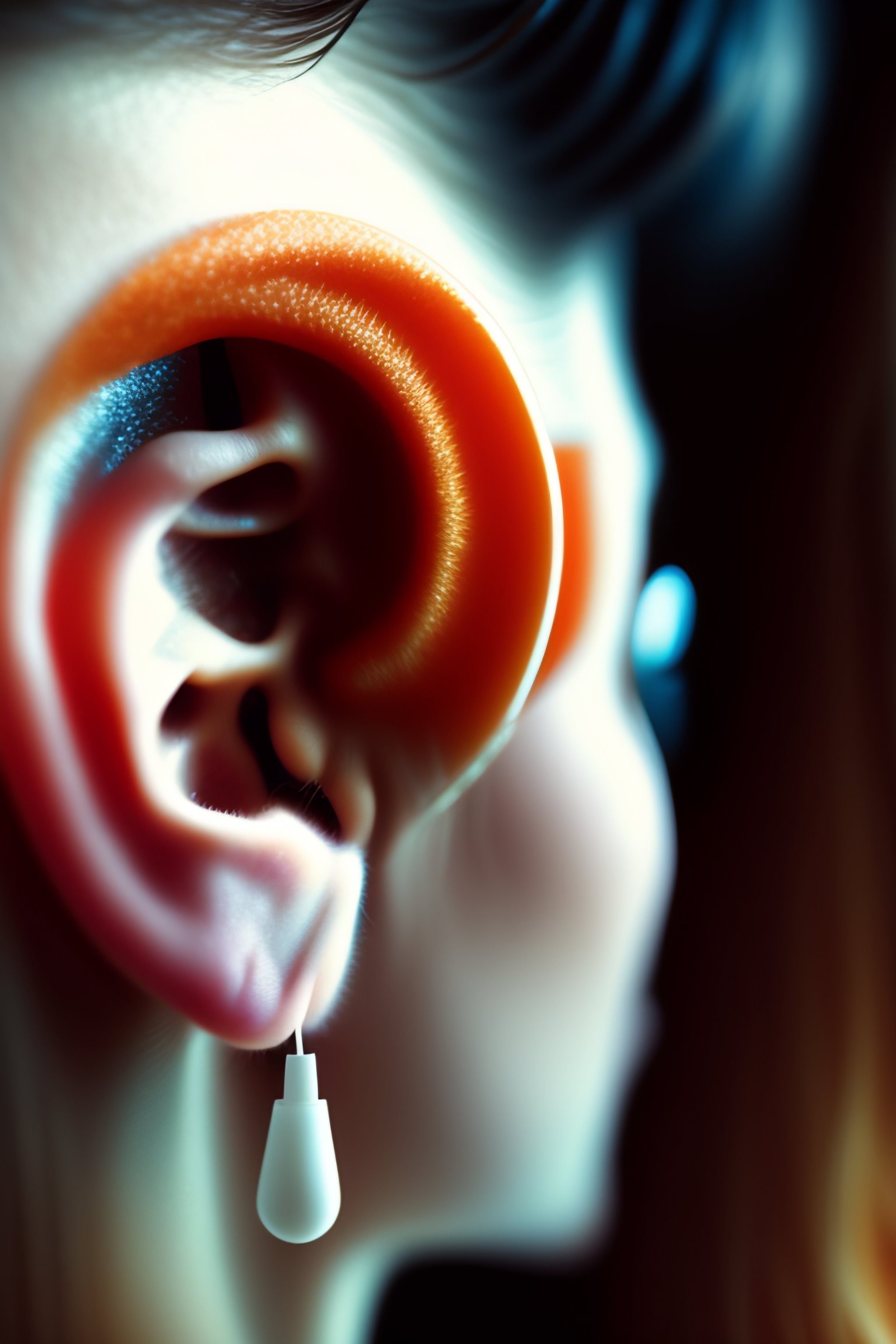 Lexica - Local blurred close-up of the side and back of the ear of an ...