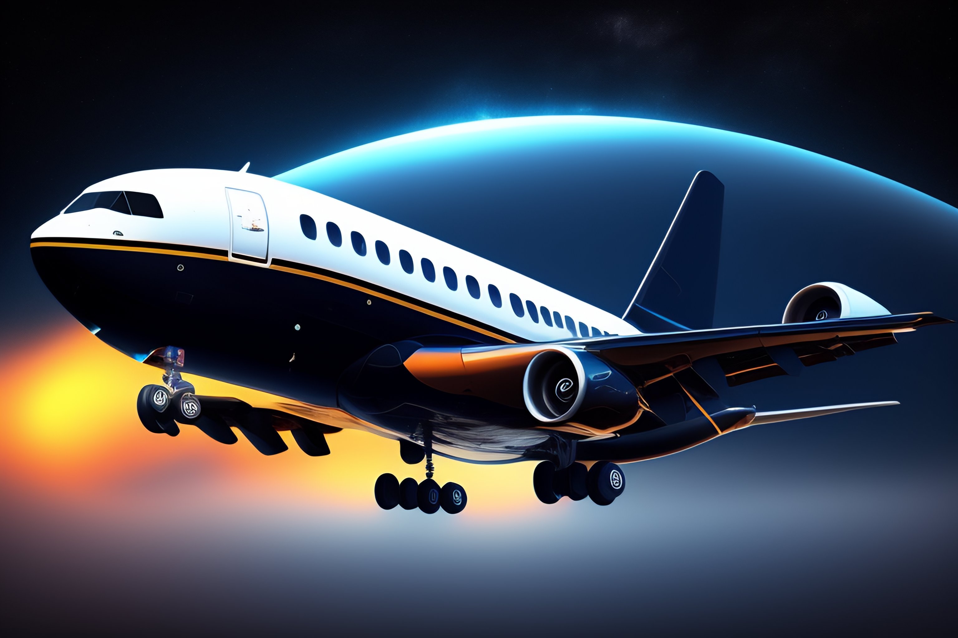 Airplane Black Background