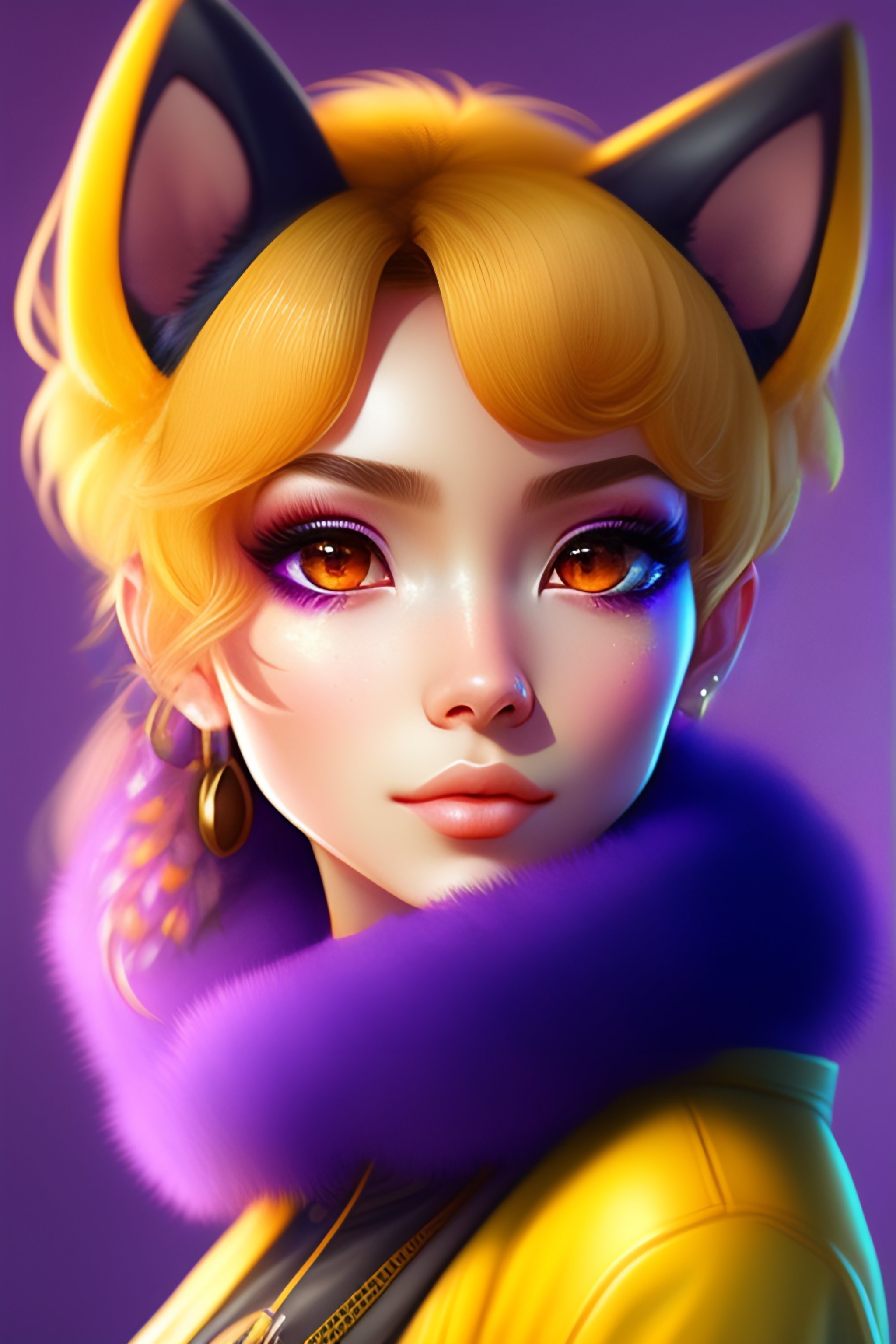 Lexica - A furry with lavender and yellow fur digital art cute anime ...