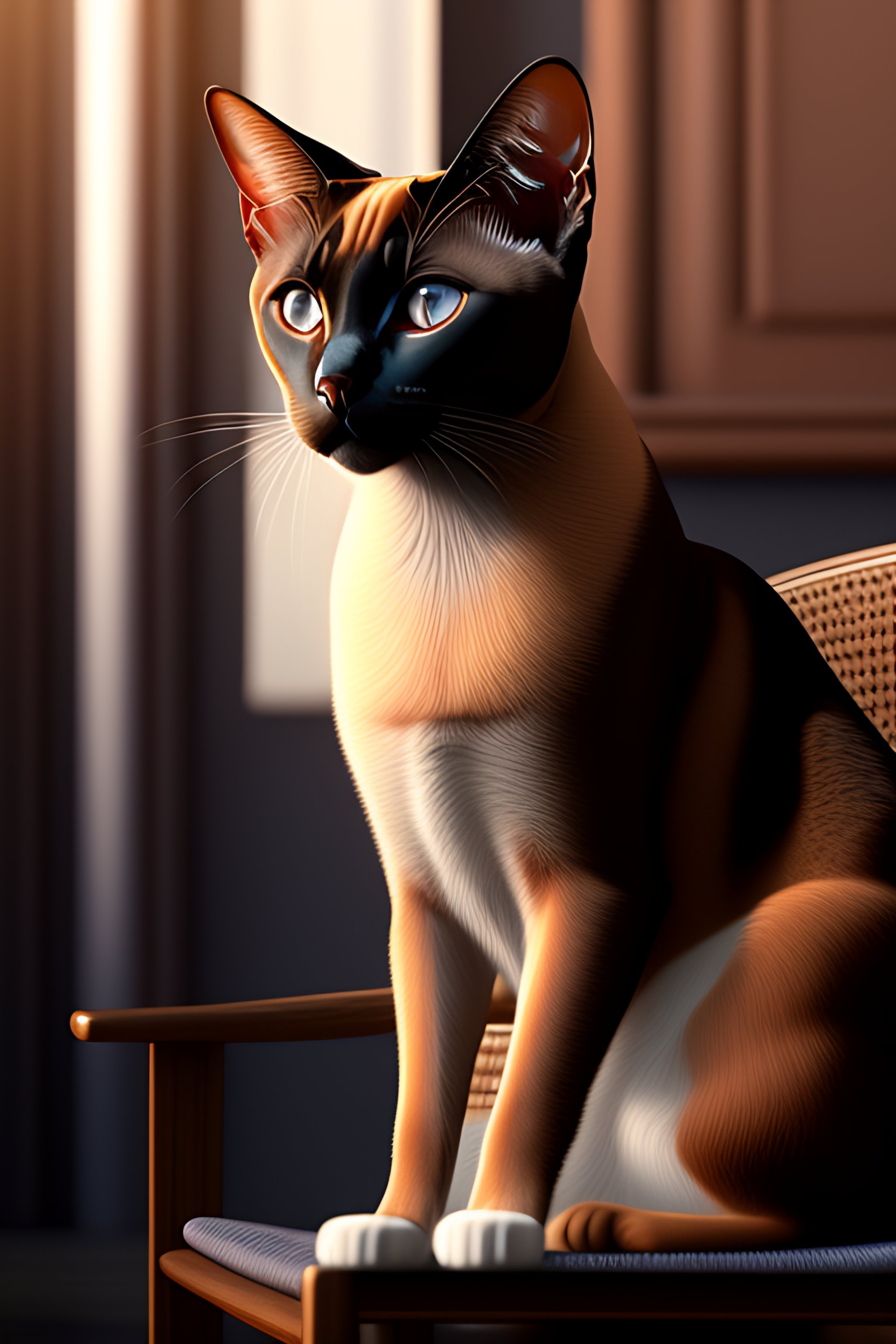 Lexica - Full body portrait of a siamese cat [color, chocolate point ...