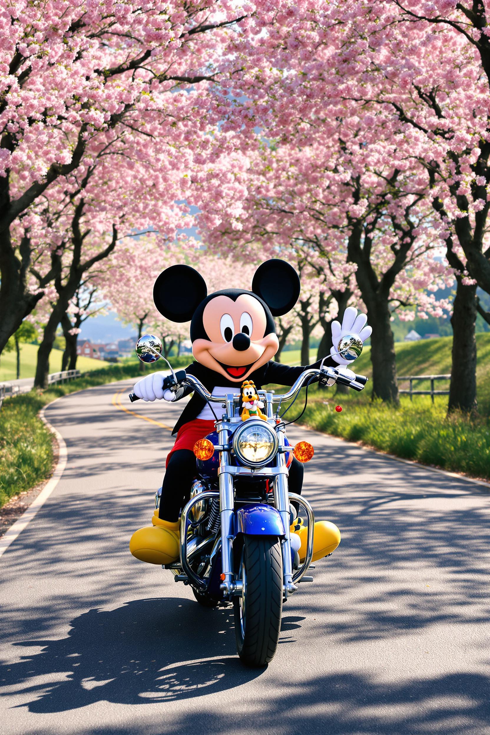 Lexica - Mickey mouse driving a motorbike