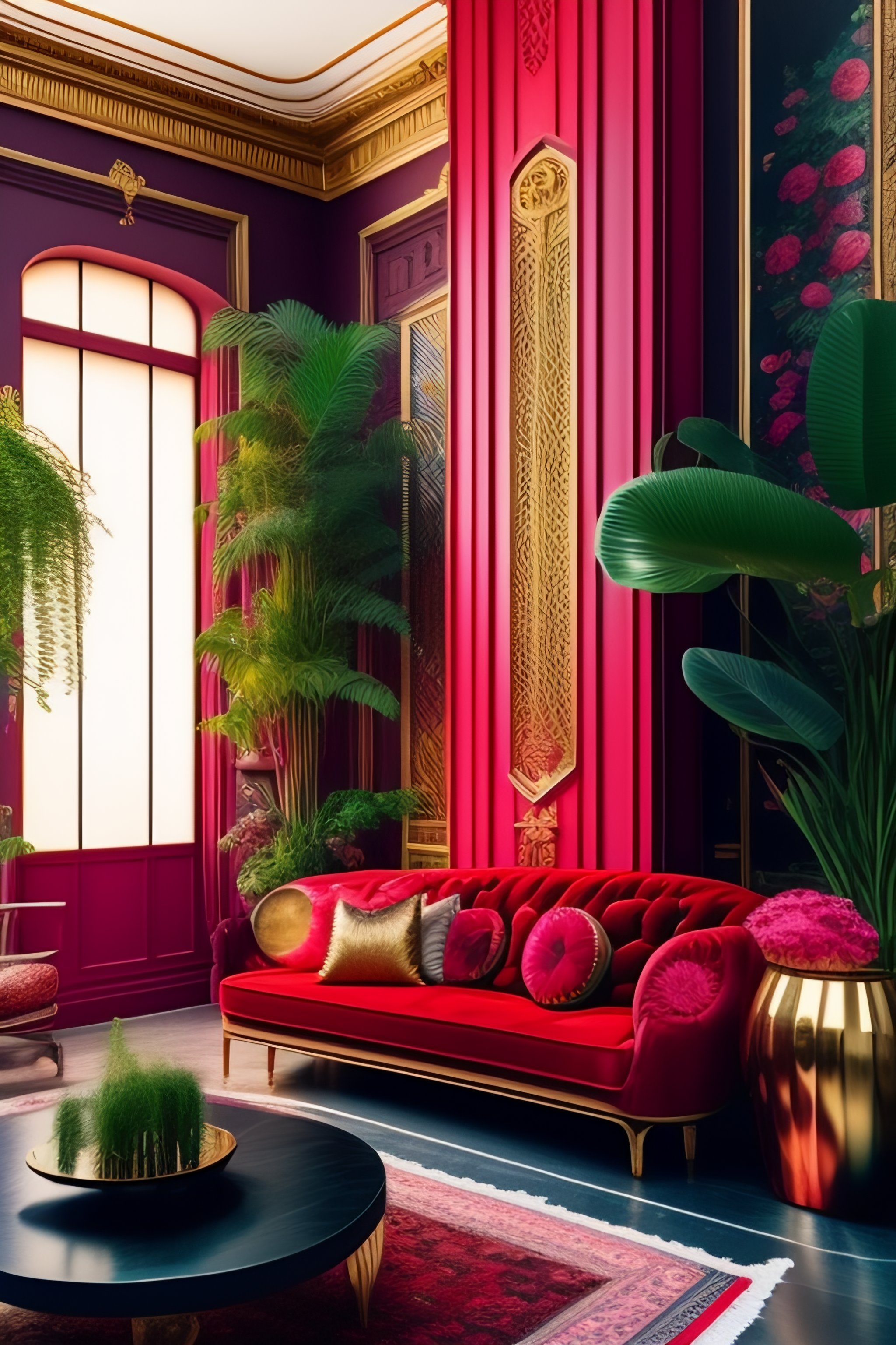 Lexica - Photo by Architectural Digest: Maximalist red {vaporwave ...