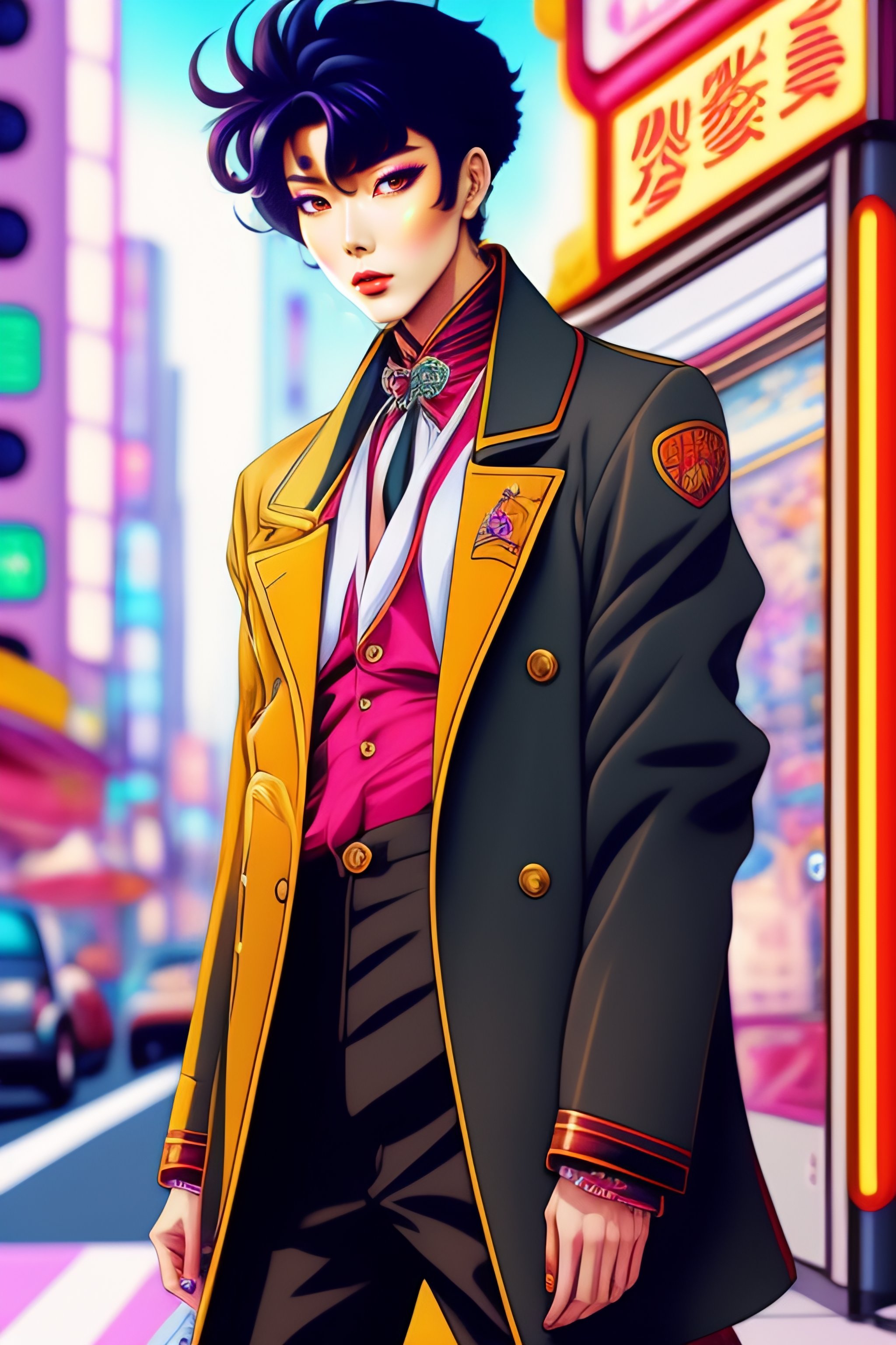 Lexica - Stylish haute couture outfit worn by model in the style of 90 ...