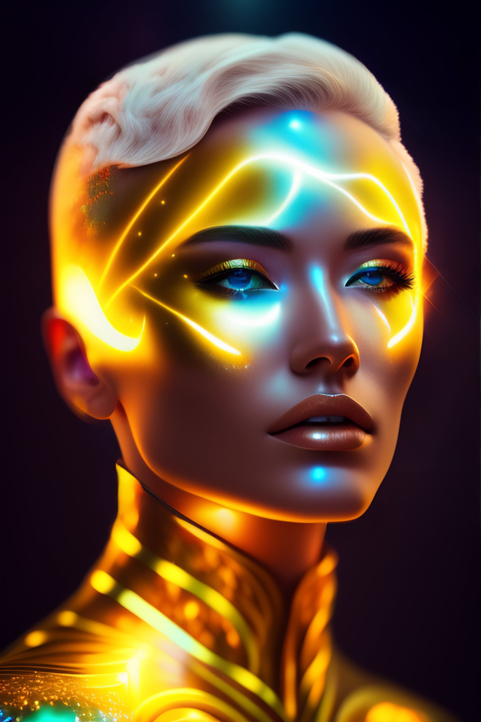 Lexica - Full body, glow psychedelic vegetation fractal universe ...