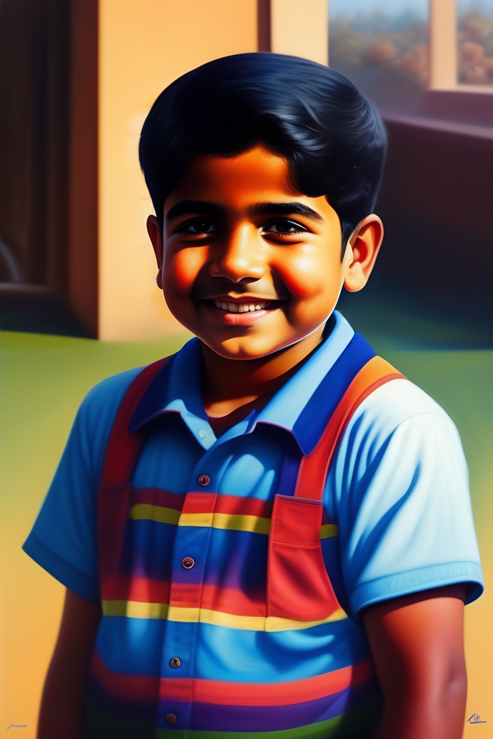 Lexica - Gautam Adani a kid, smile, sad old color, oil paint, realistic