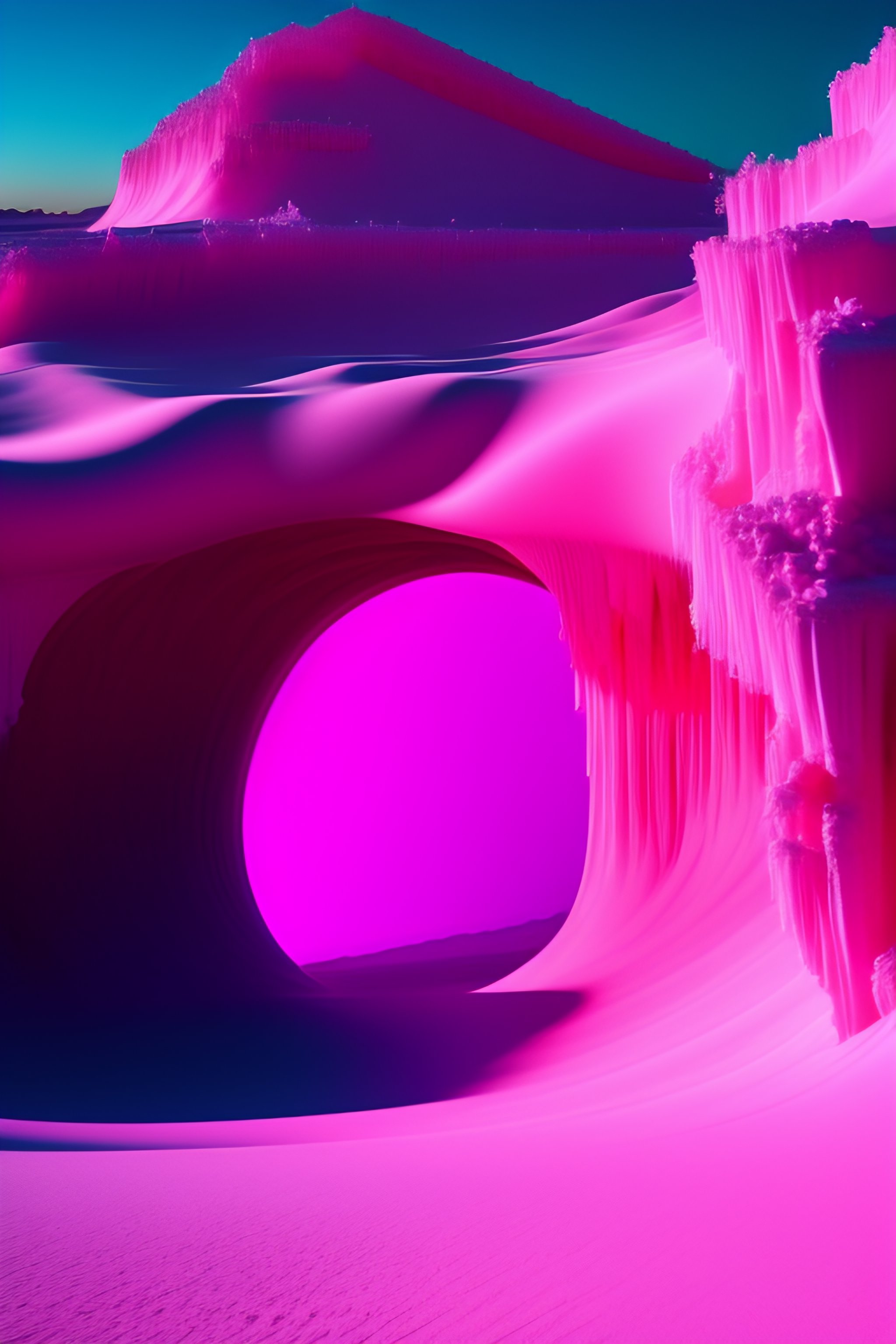 Lexica - Doomsday in pink paradise, made by clip guided diffusion