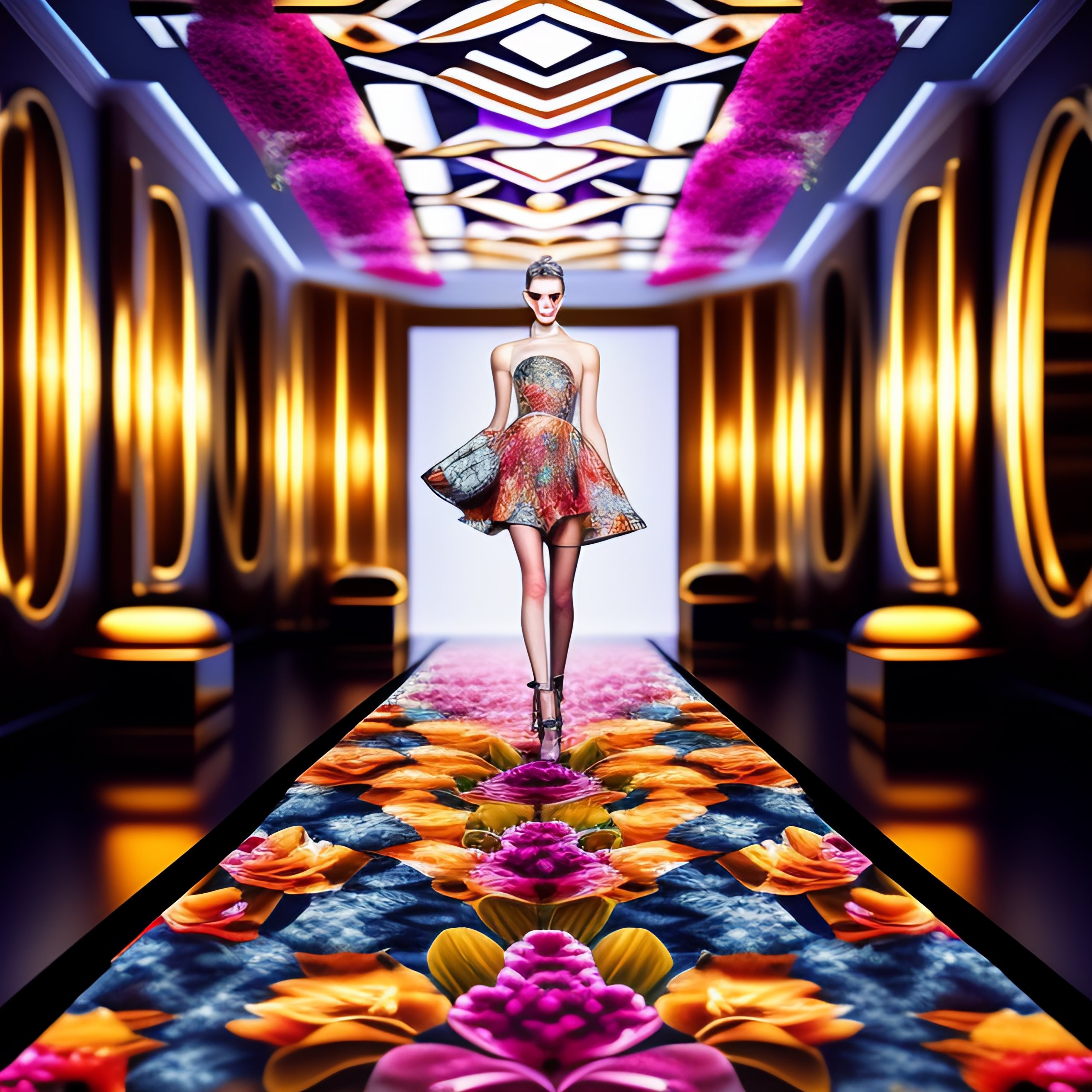 Lexica - Fashion show into fashion style digital printed fabric pattern ...