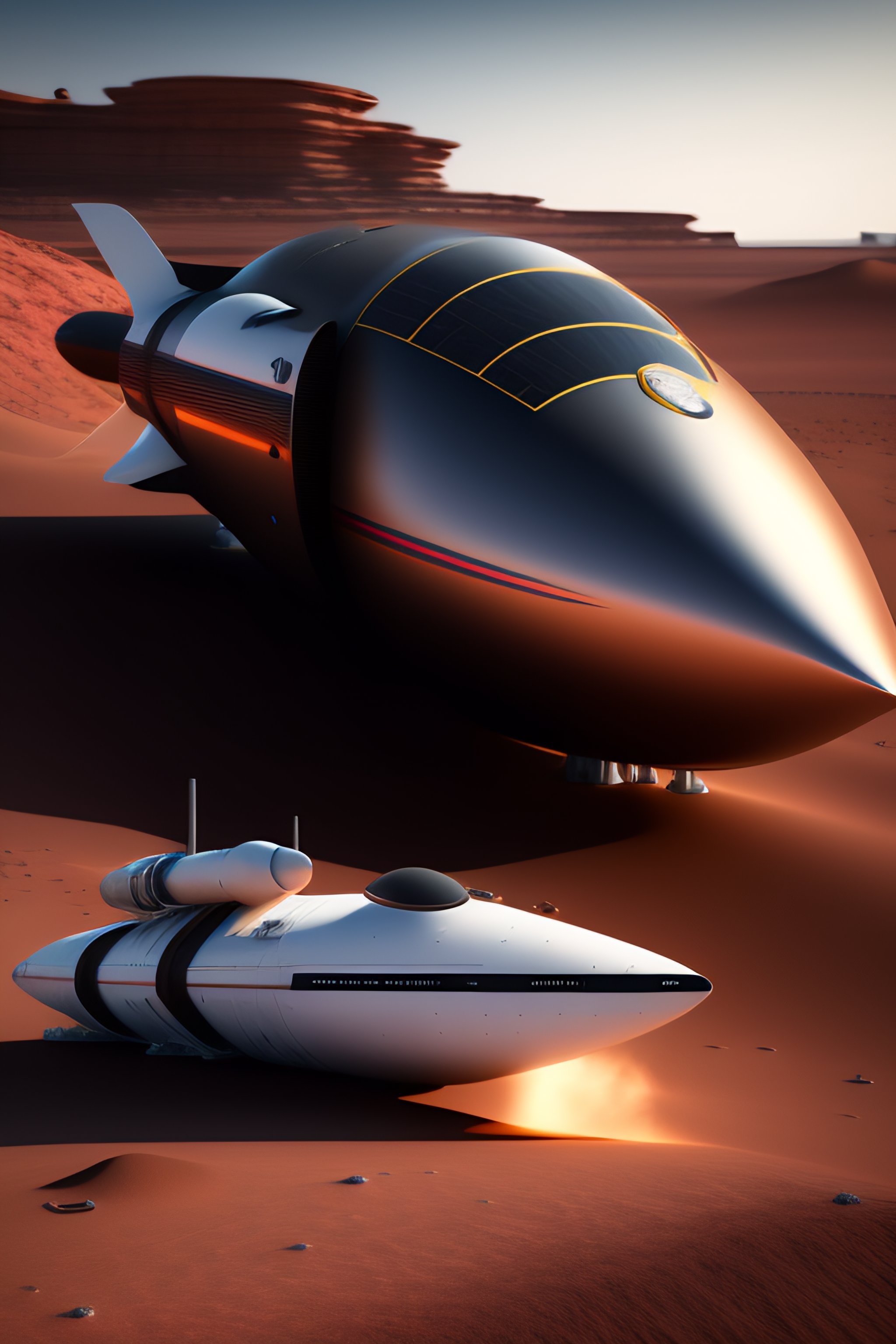 Lexica - 50mm Photograph of SpaceX starship designed by SpaceX landed ...