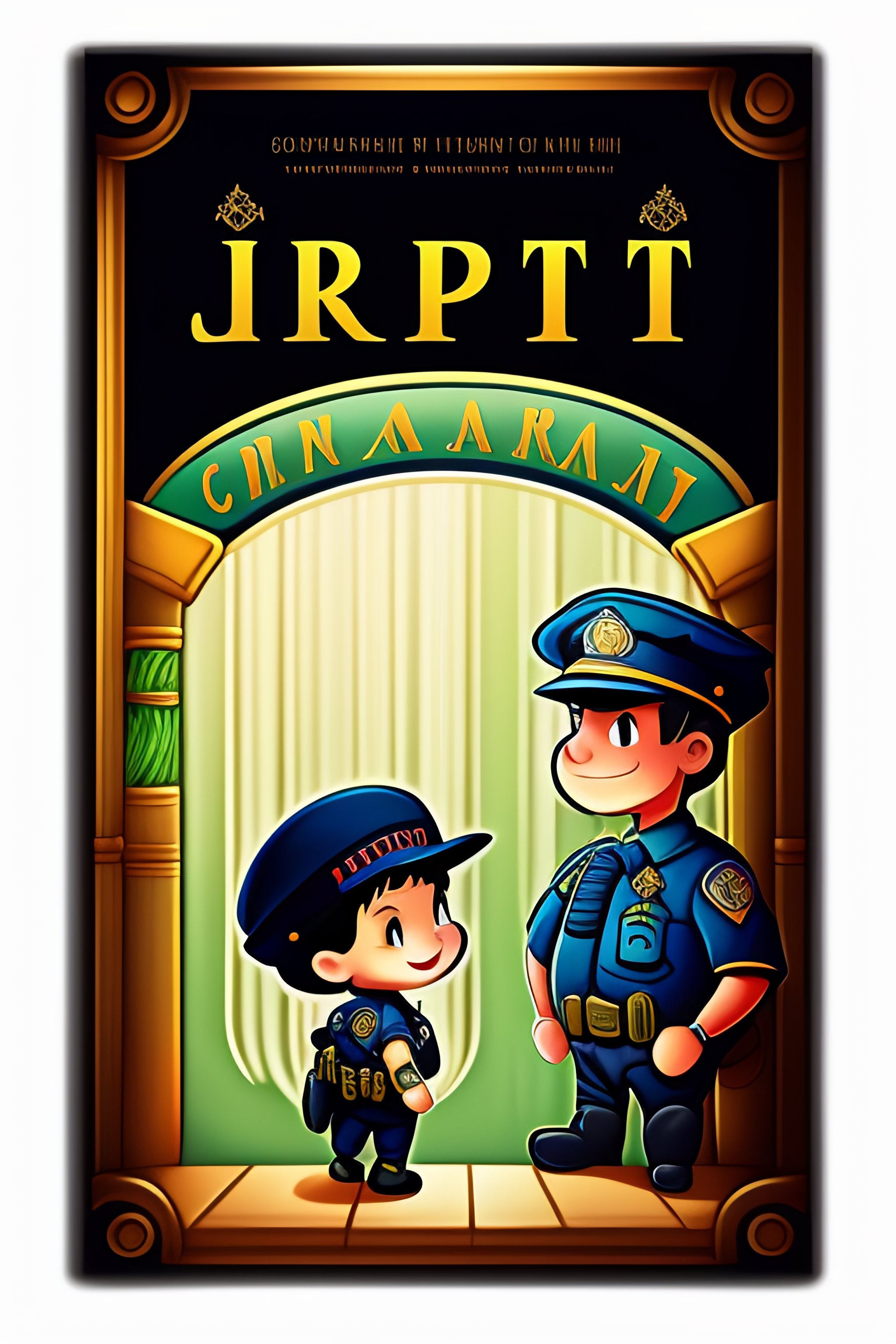 Lexica - Thief and police book cover child drawing art 4k cartoon vectorel