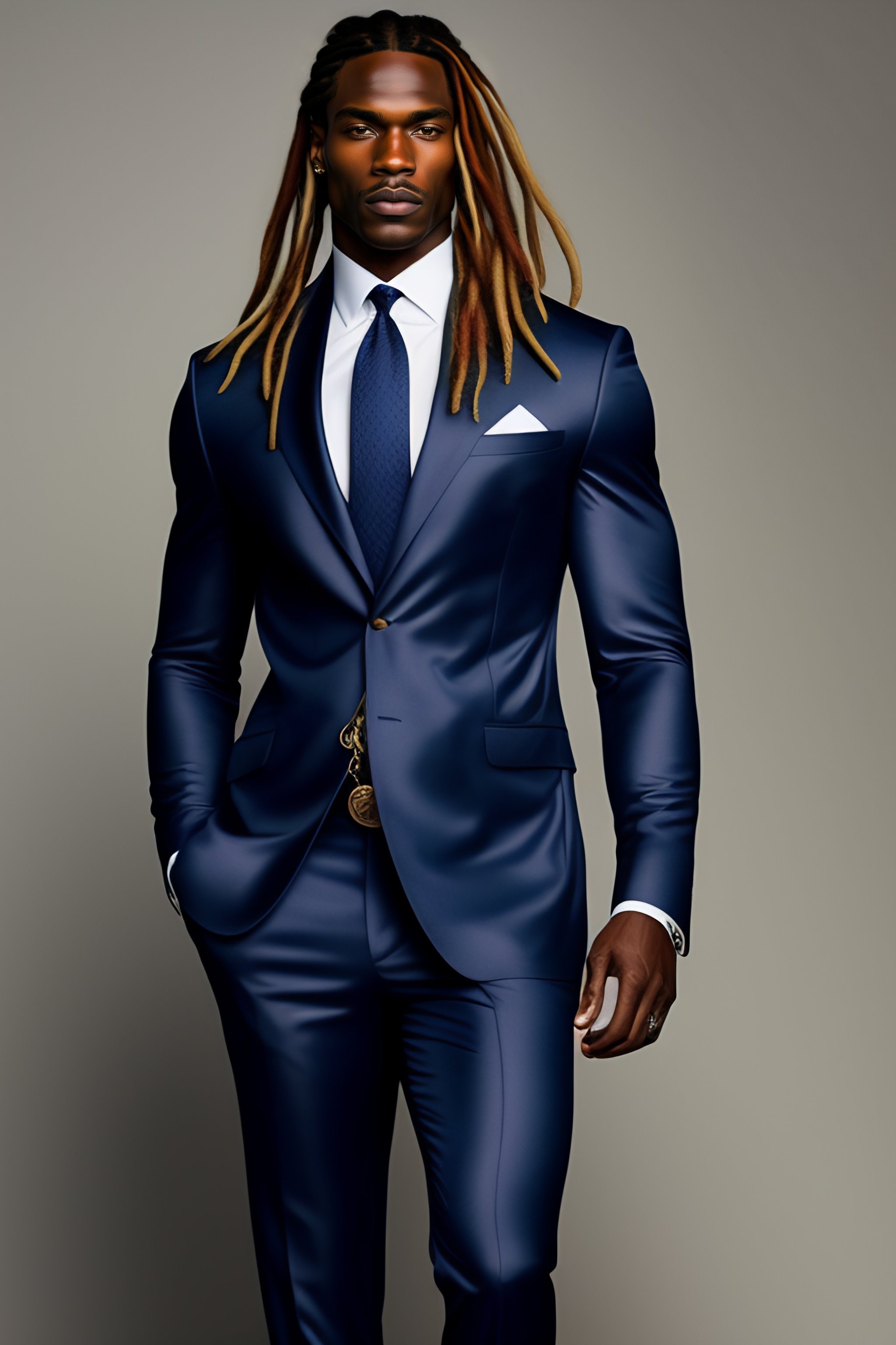 Lexica - A Caucasian dreadlock hippy in a Ralph Lauren suit