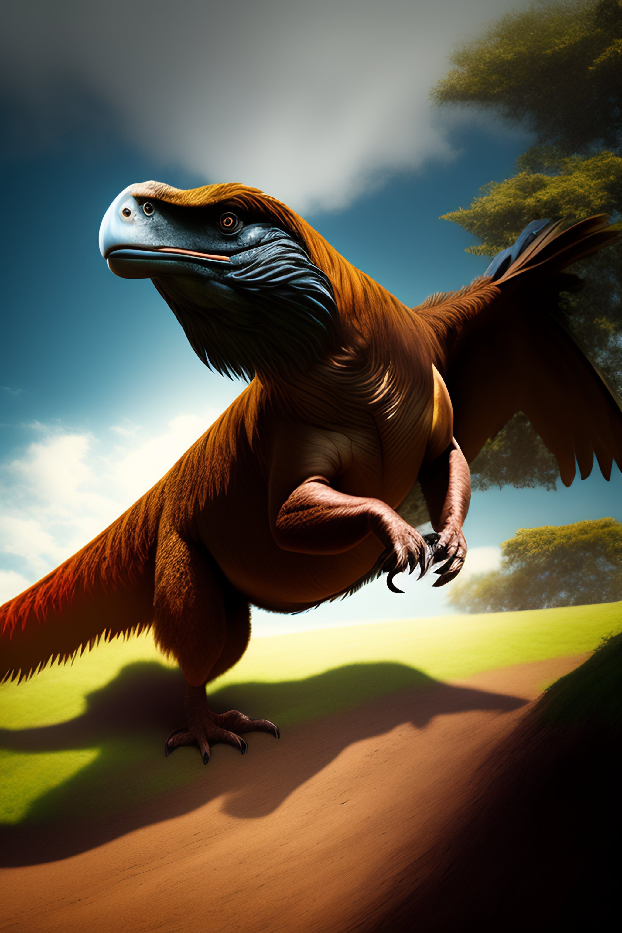 Lexica - Feathered trex flapping it's wings