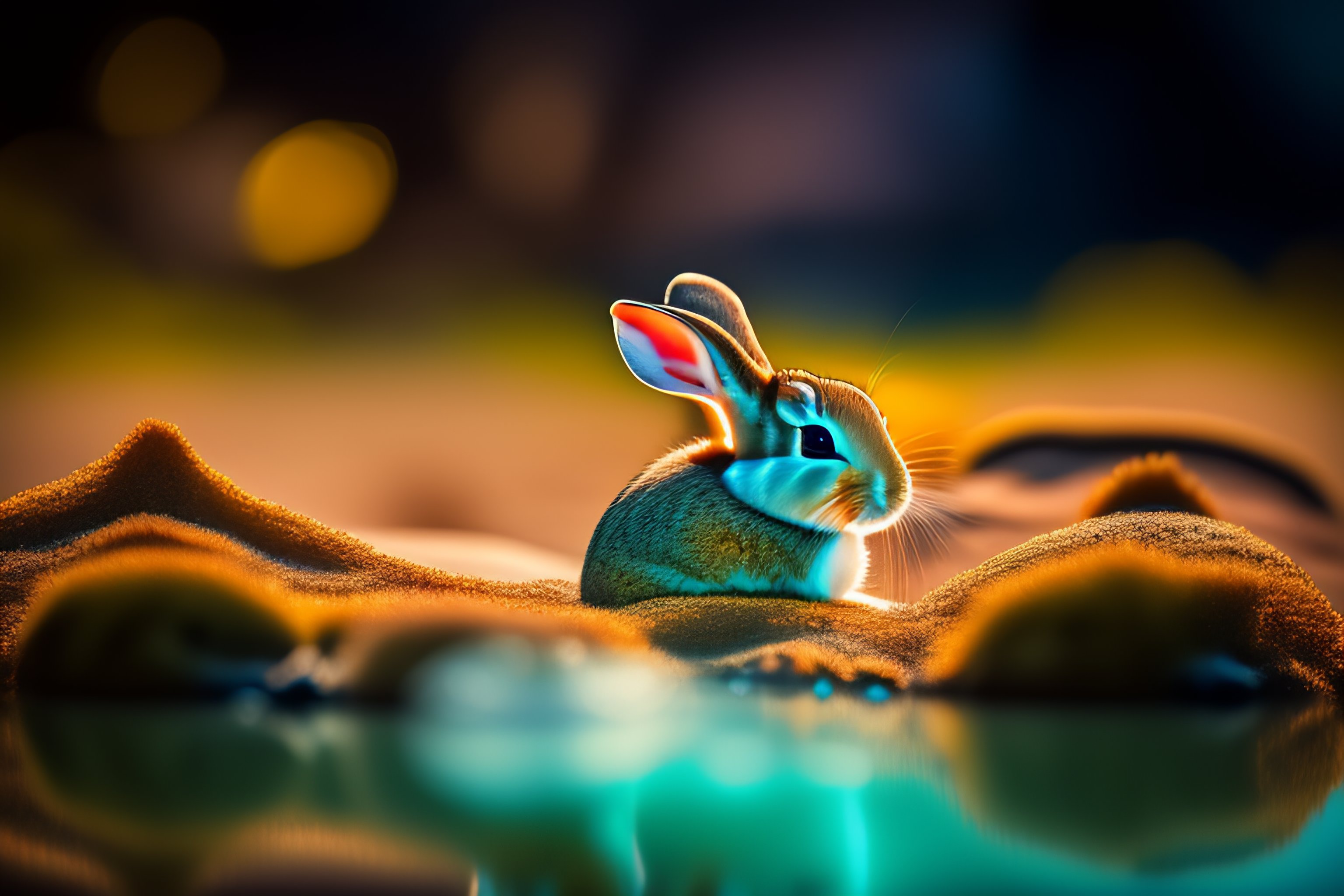 Lexica - (((rabbit diver))) cinematic portrait shot at a low angle with a 4 0 0 mm lens and ...