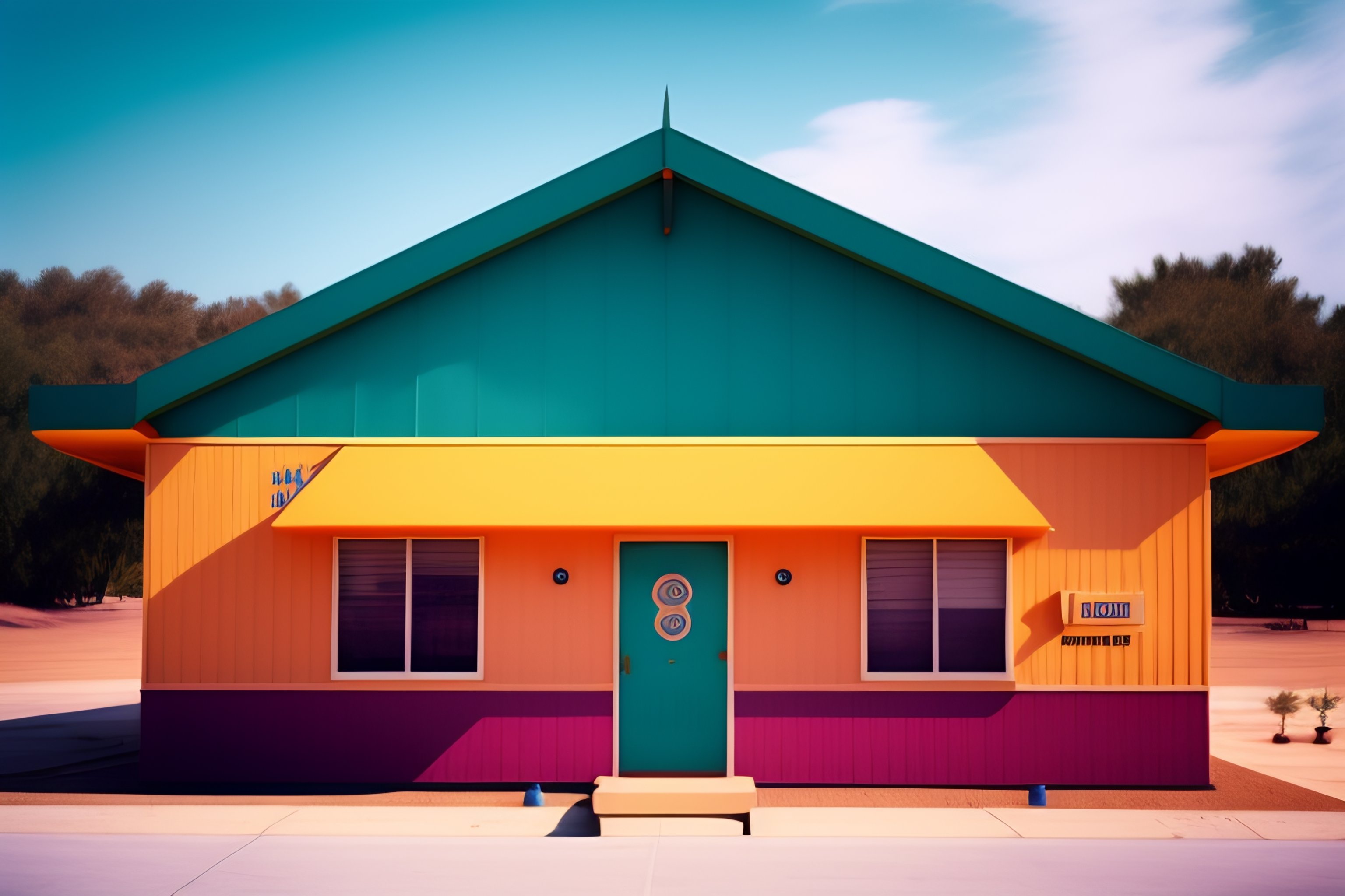 Lexica - 1954 20 story atomic building, Googie architecture, pastel,in ...