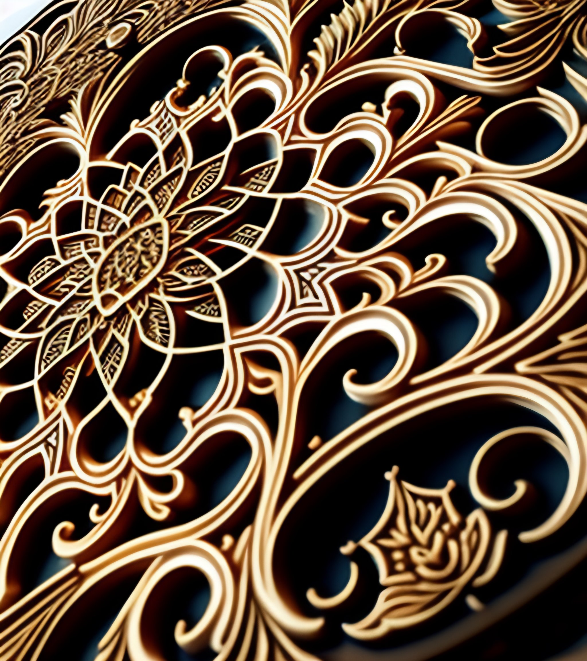 Lexica - Beautiful decorative ornament, woodcutting template ...