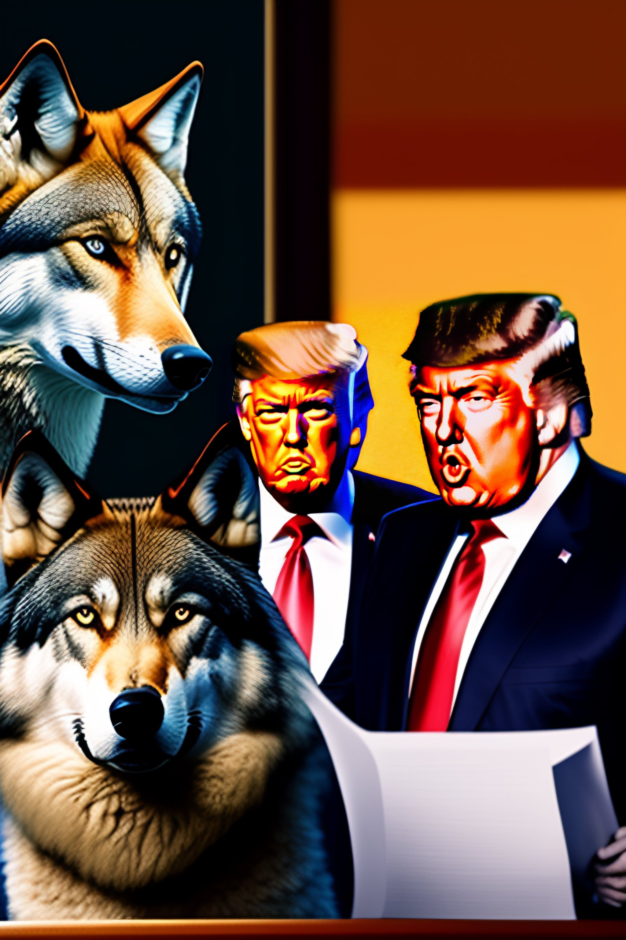 Lexica - Wolf gets brutally assulted by bill clinton and Donald trump