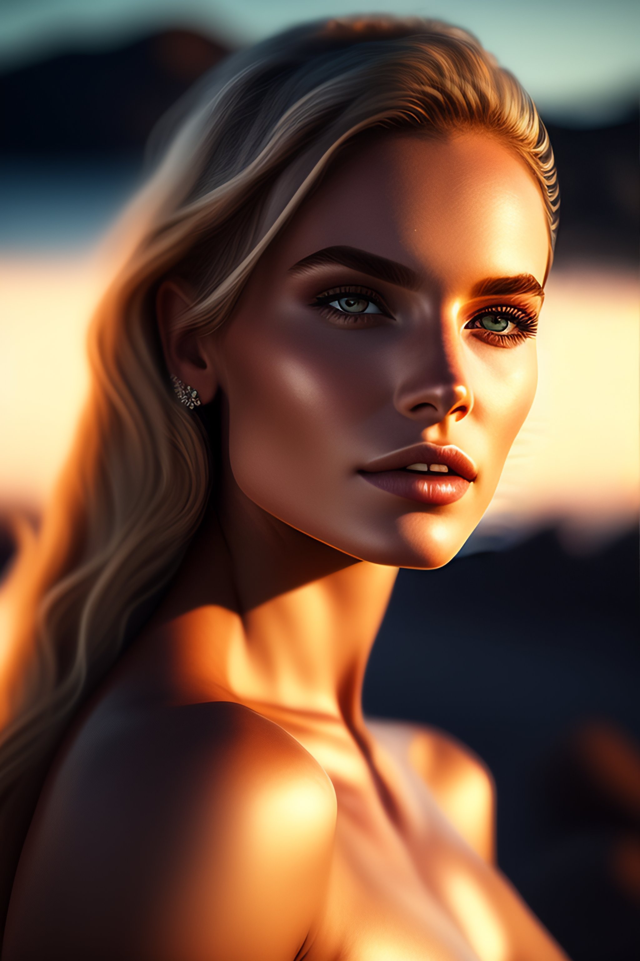 Lexica - Realistic full body portrait of icelandic women in bikini ...