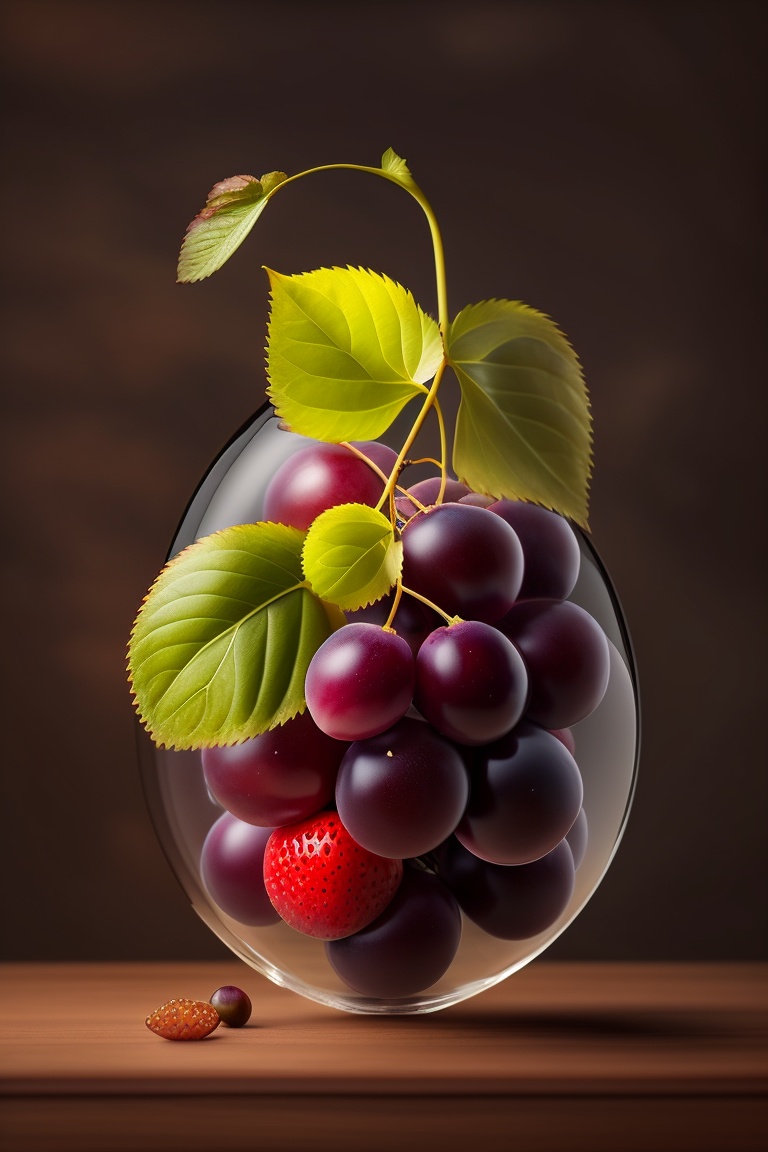 Lexica - The round, juicy grapes striking in a bunch, the fox drooled