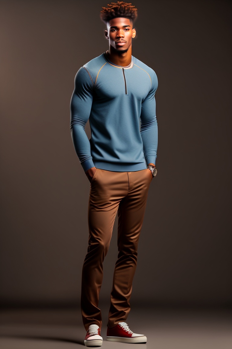 Lexica - Full body shot shoimg to pof head and shoes Young black man in ...