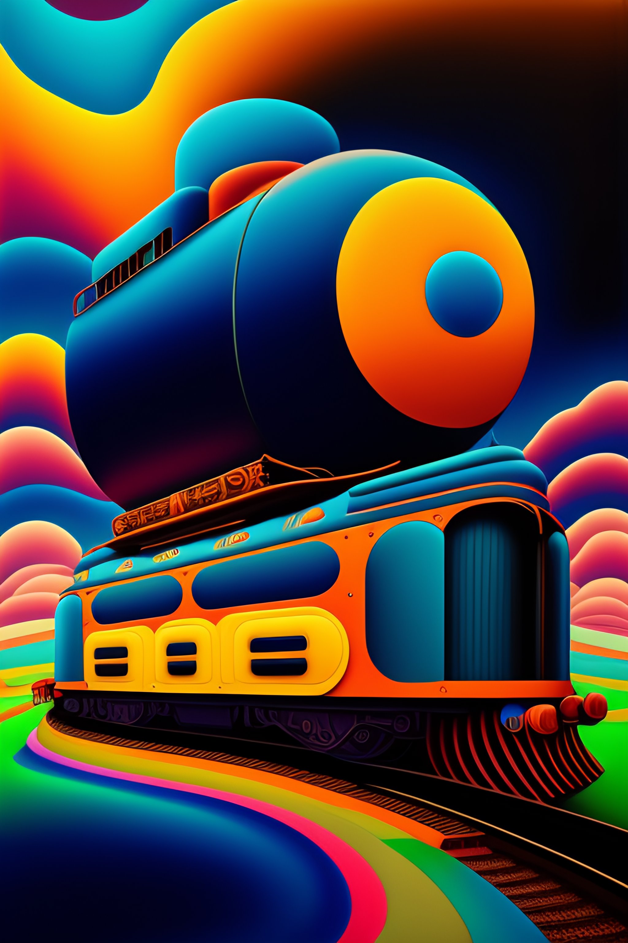 Lexica - Big abstract train in the style of kaws by james jean and ...