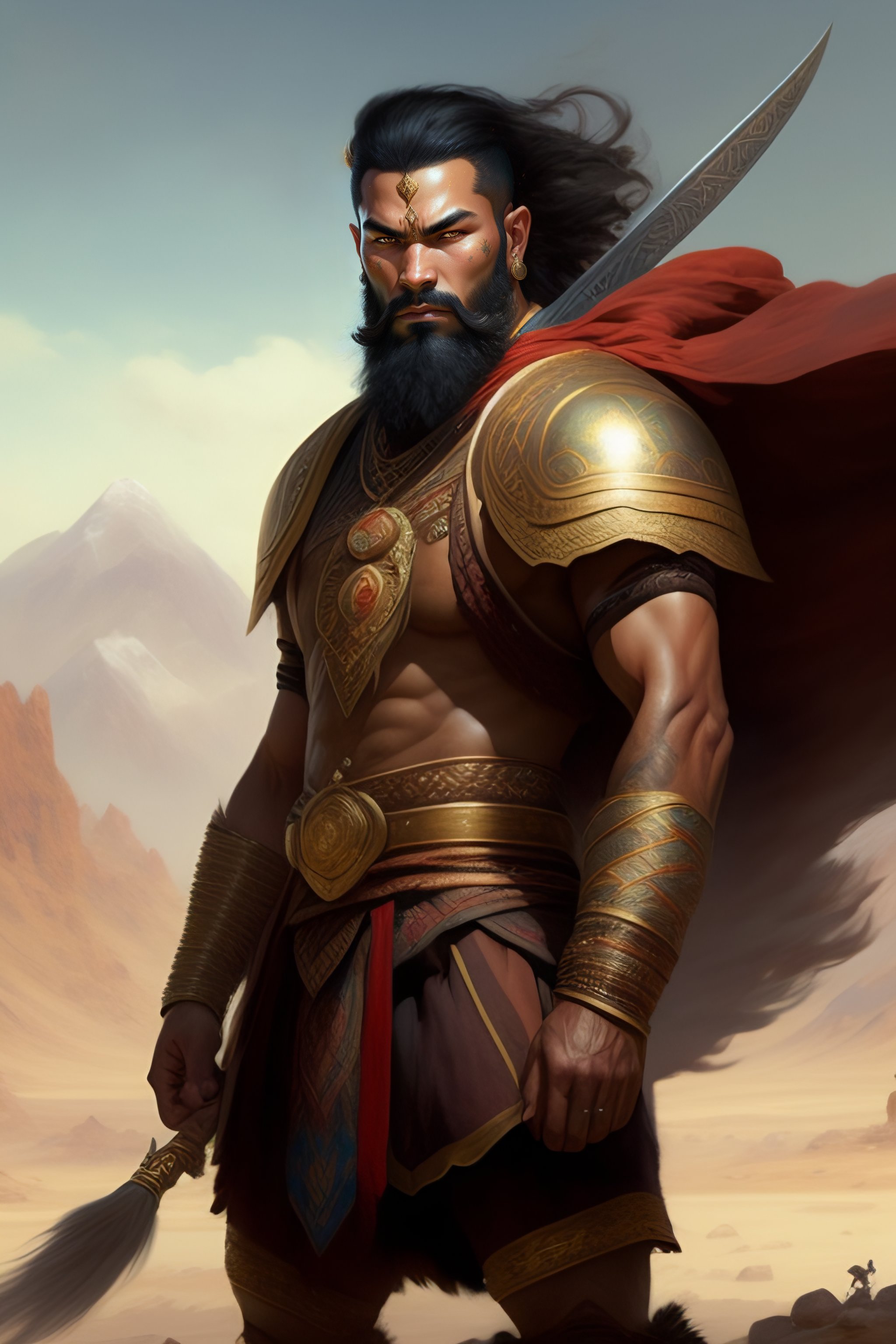 Lexica - Kyrgyz, central asia, human berserker man, olive skin color ...