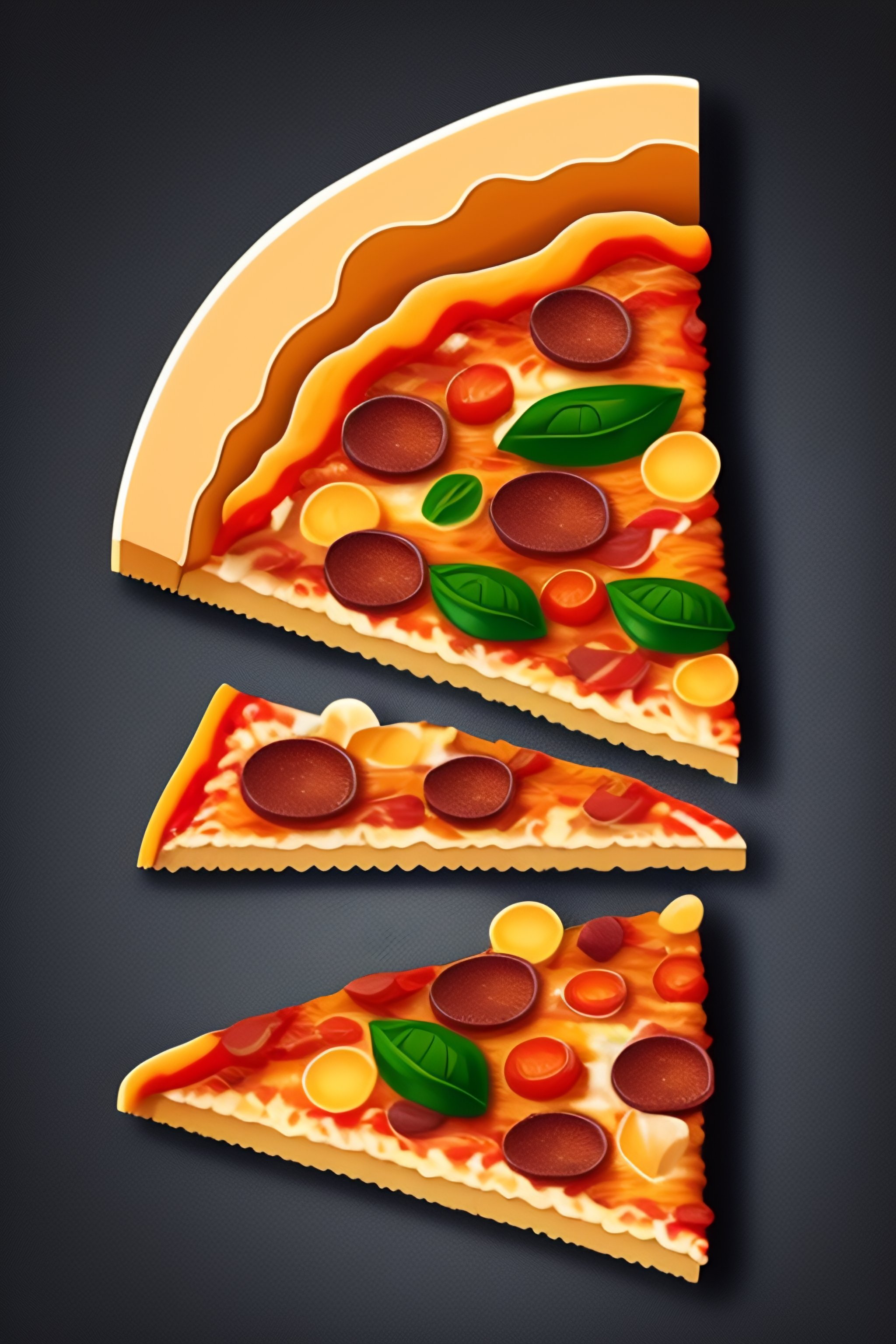 Lexica - Pizza slice made of pixels breaking, 2d icon