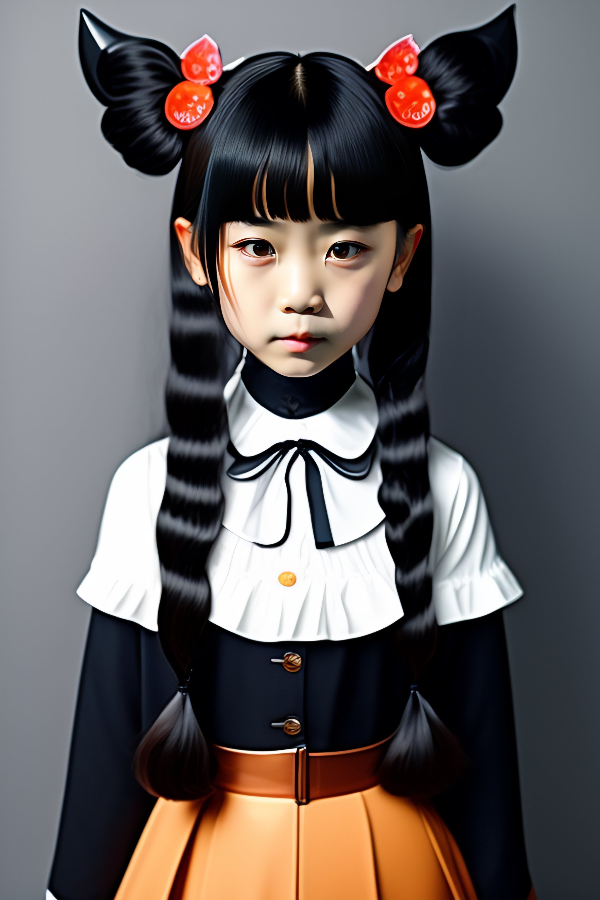 Lexica - Young wednesday addams twin pigtails character anime demon ...