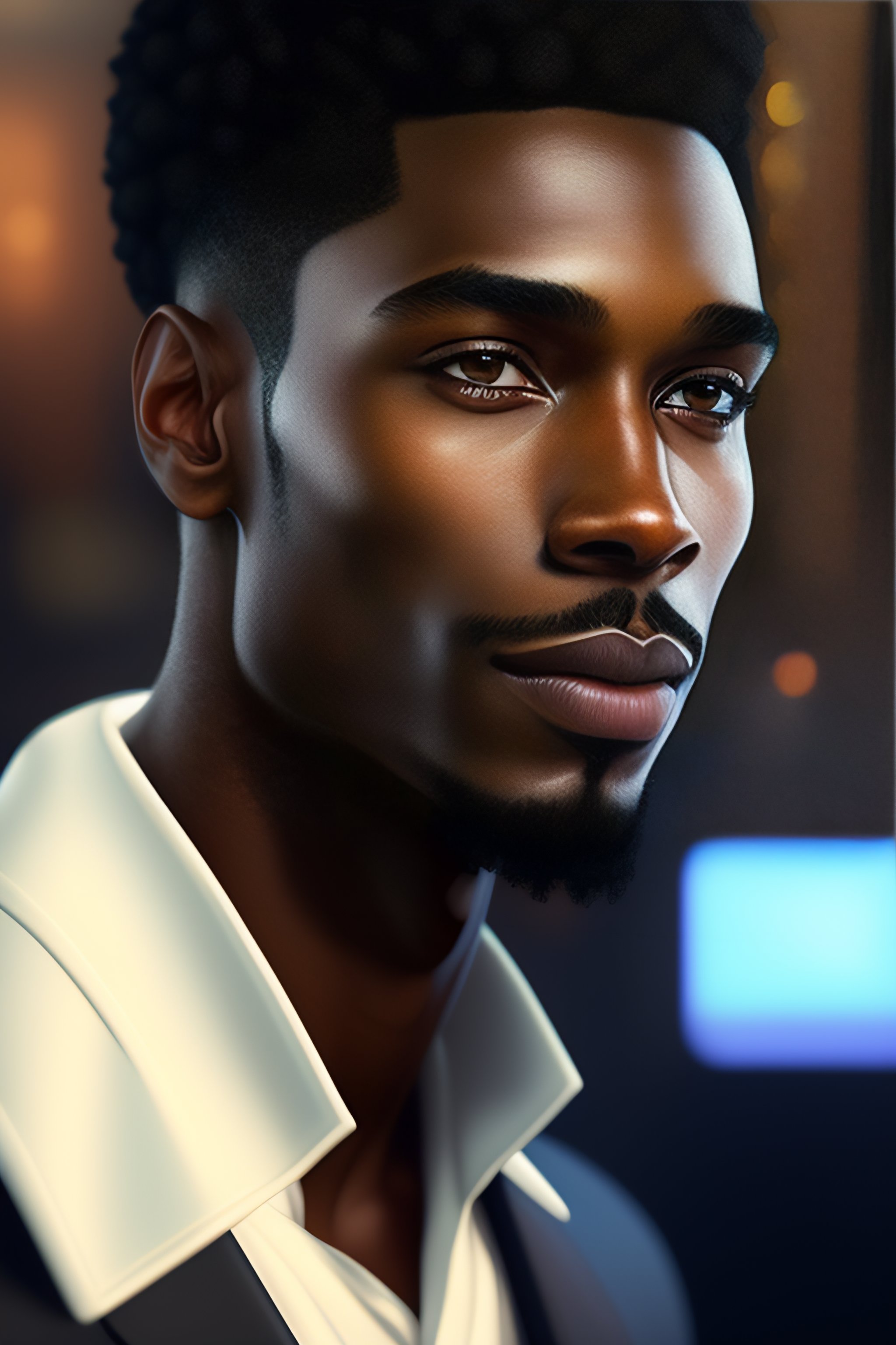 Lexica - IT Engineer as black man cute-fine-face working on computers ...