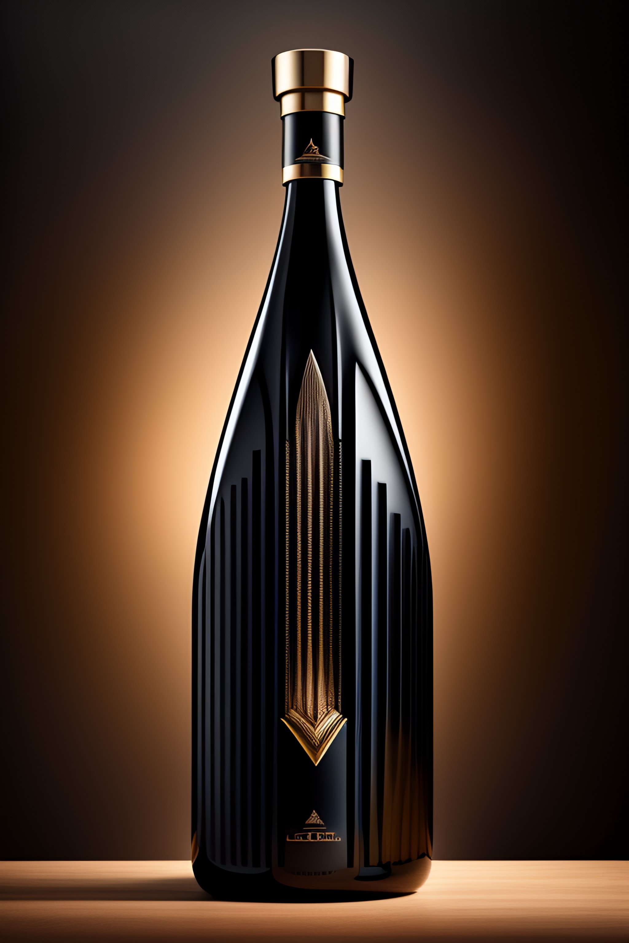 Lexica - A black bottle of expensive cognac in the form of the Chrysler ...