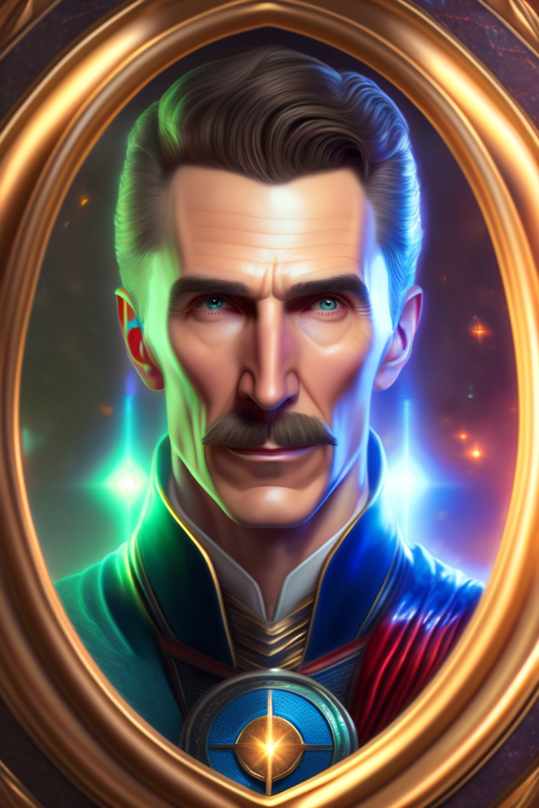 Lexica - Photorealistic portrait of Nikola Tesla as Doctor Strange in ...