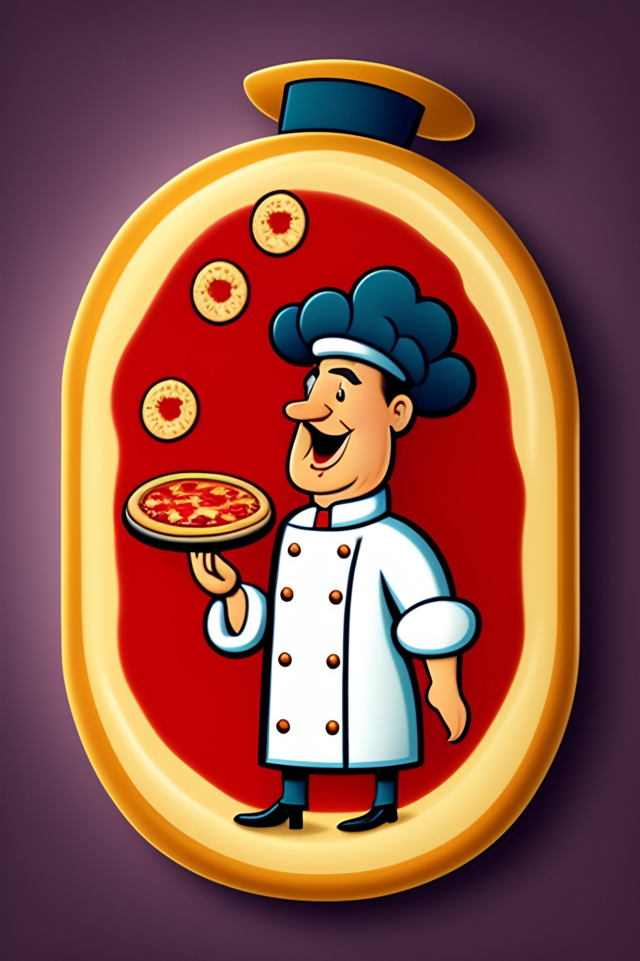 Cartoon Pizza Chef