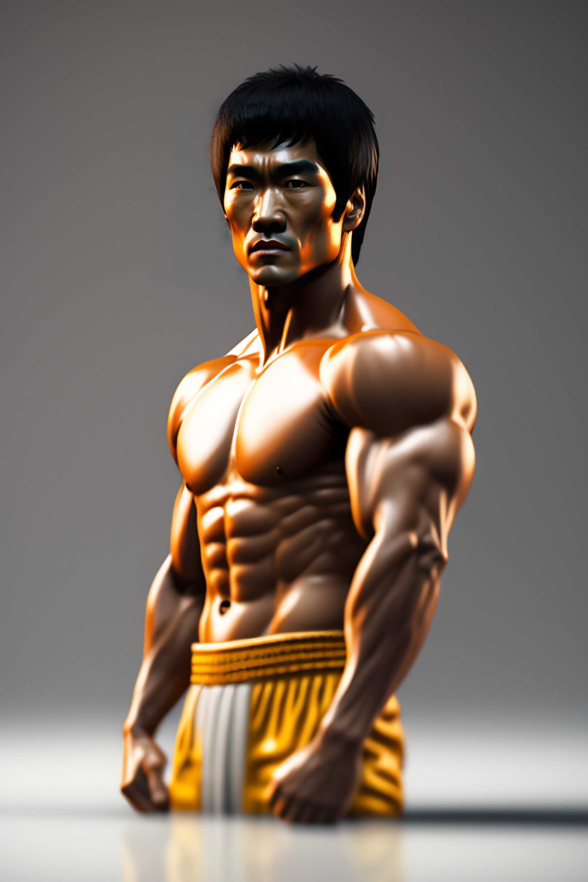 Lexica - Bruce Lee standing, 4k, HD, Maya, Realistic