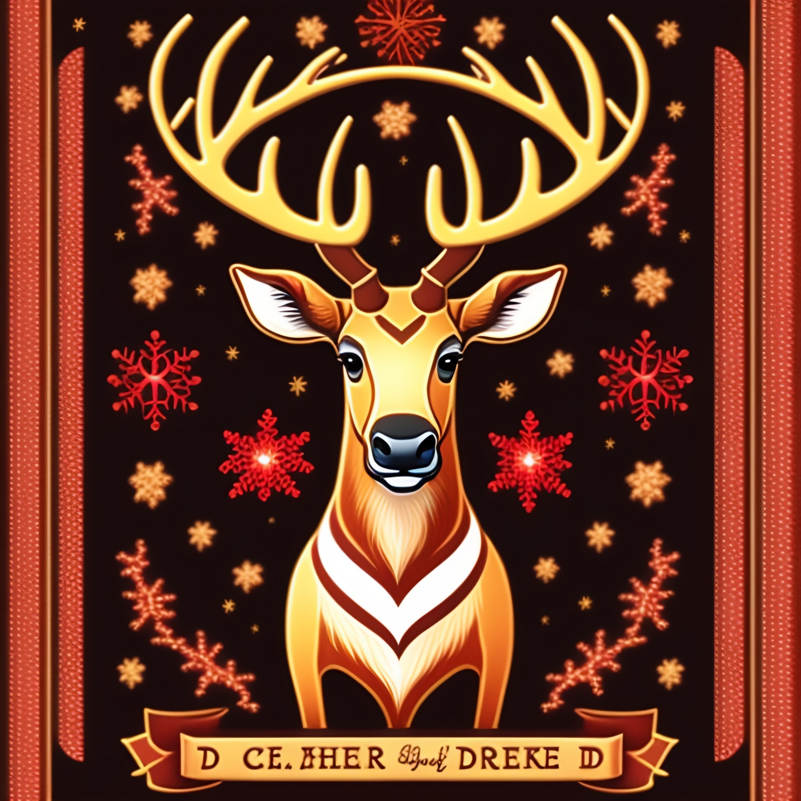 Lexica - Reindeer in the style of printable heros d&d token