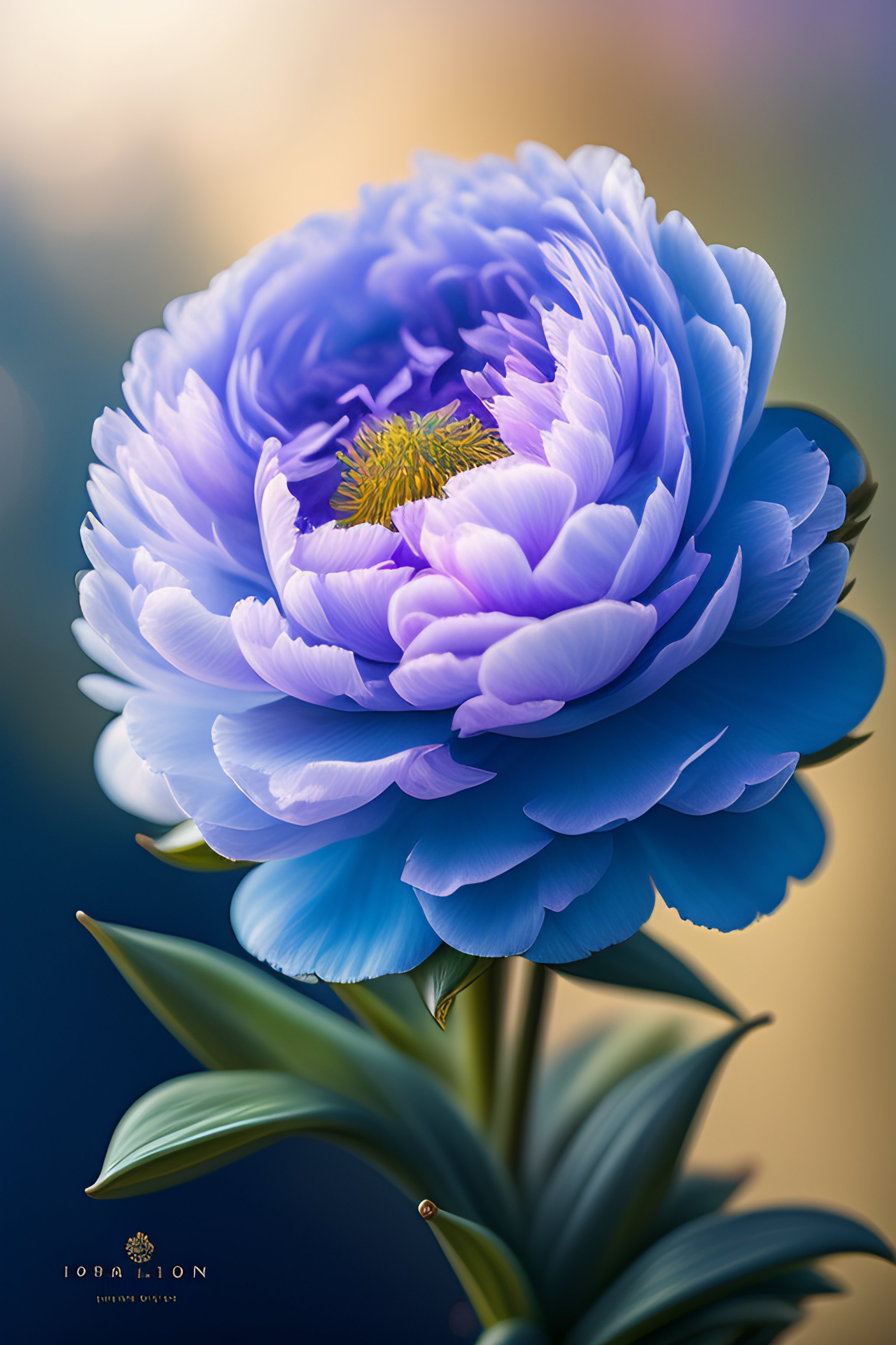Lexica - Blue peonies from the horn of a unicorn
