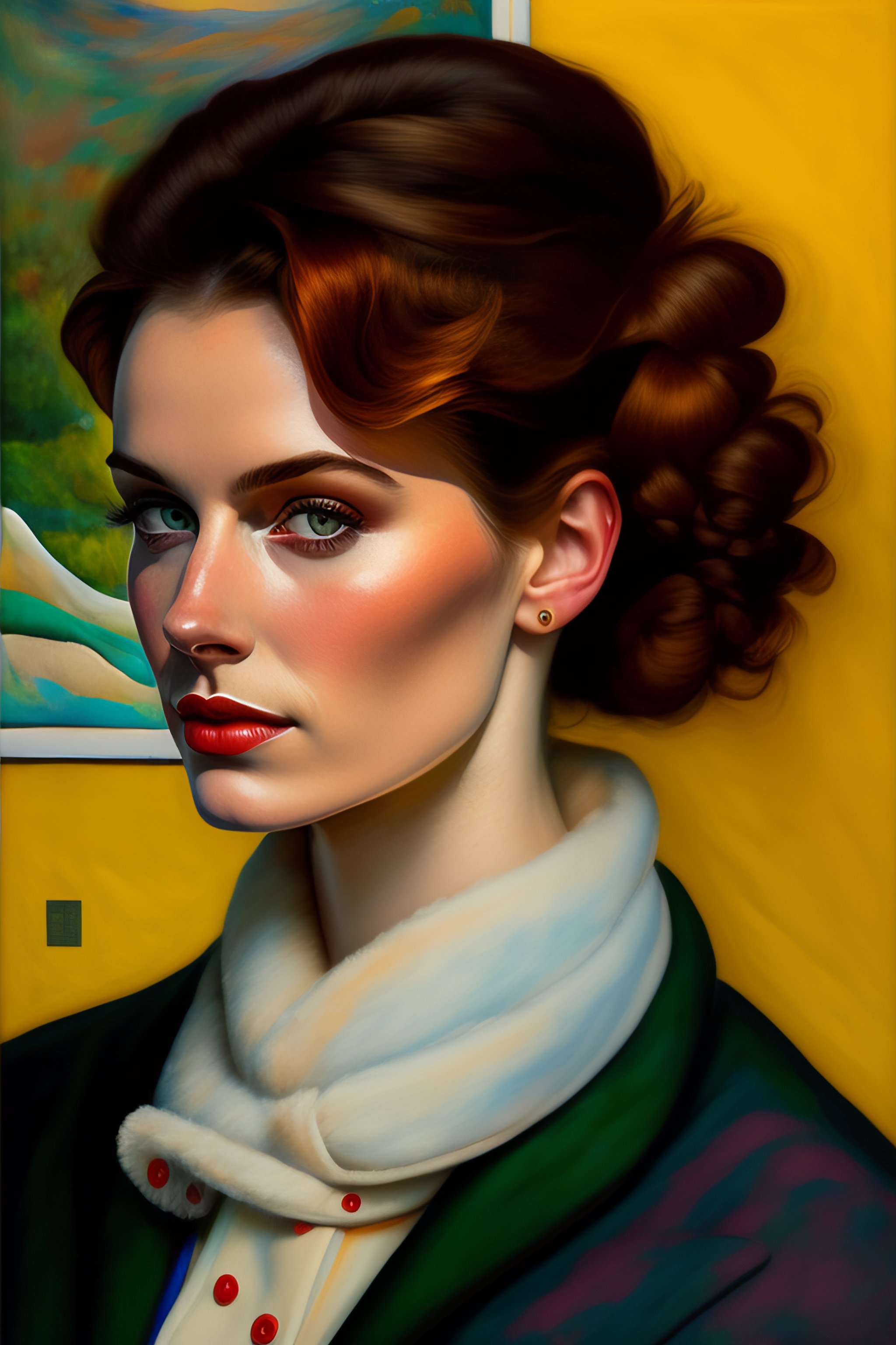 Lexica - Portrait of Erin Mannix painted in an Egon Schiele style