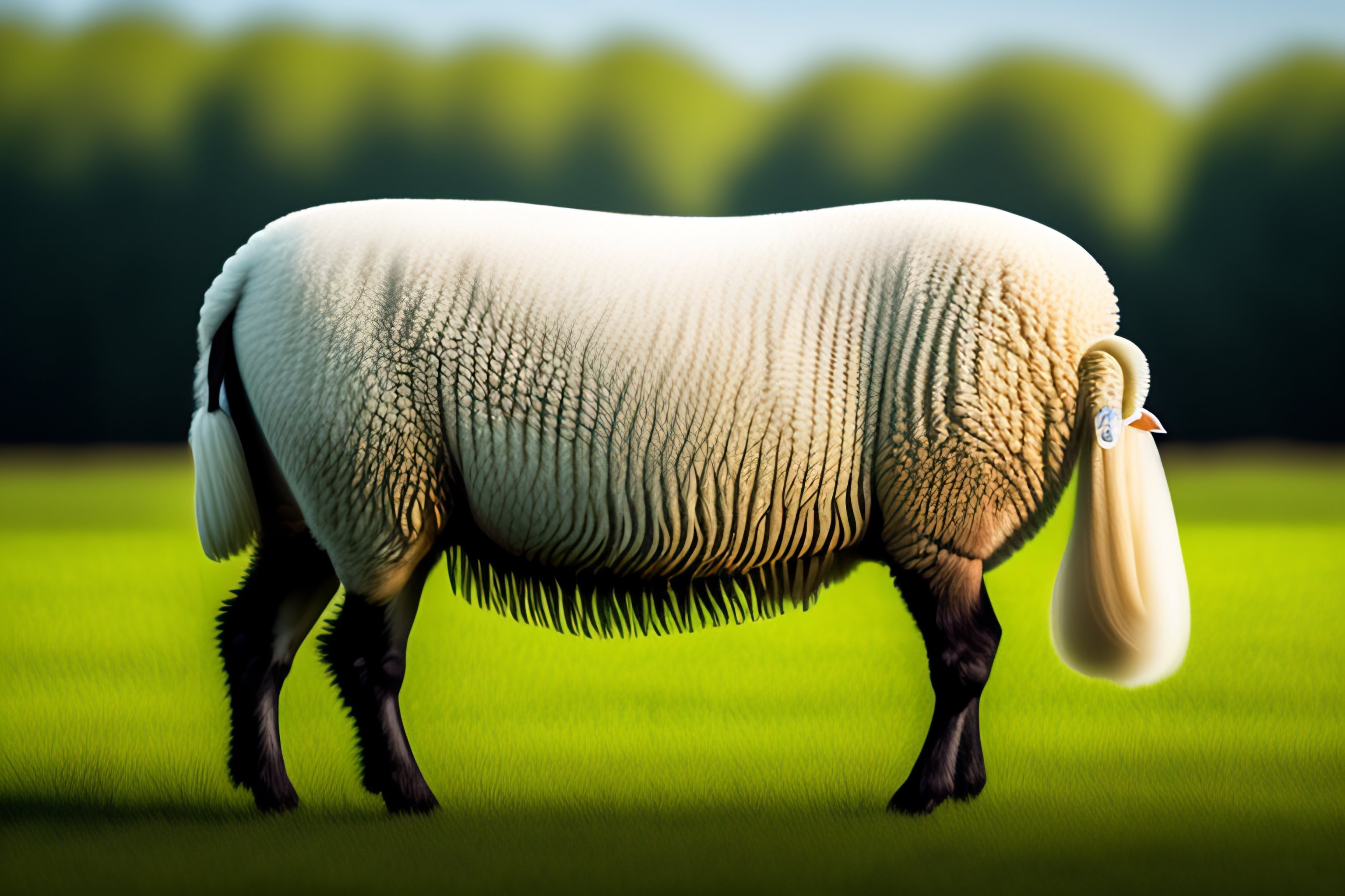 Lexica - Stunning high-resolution detail of a white sheep grazing in a ...