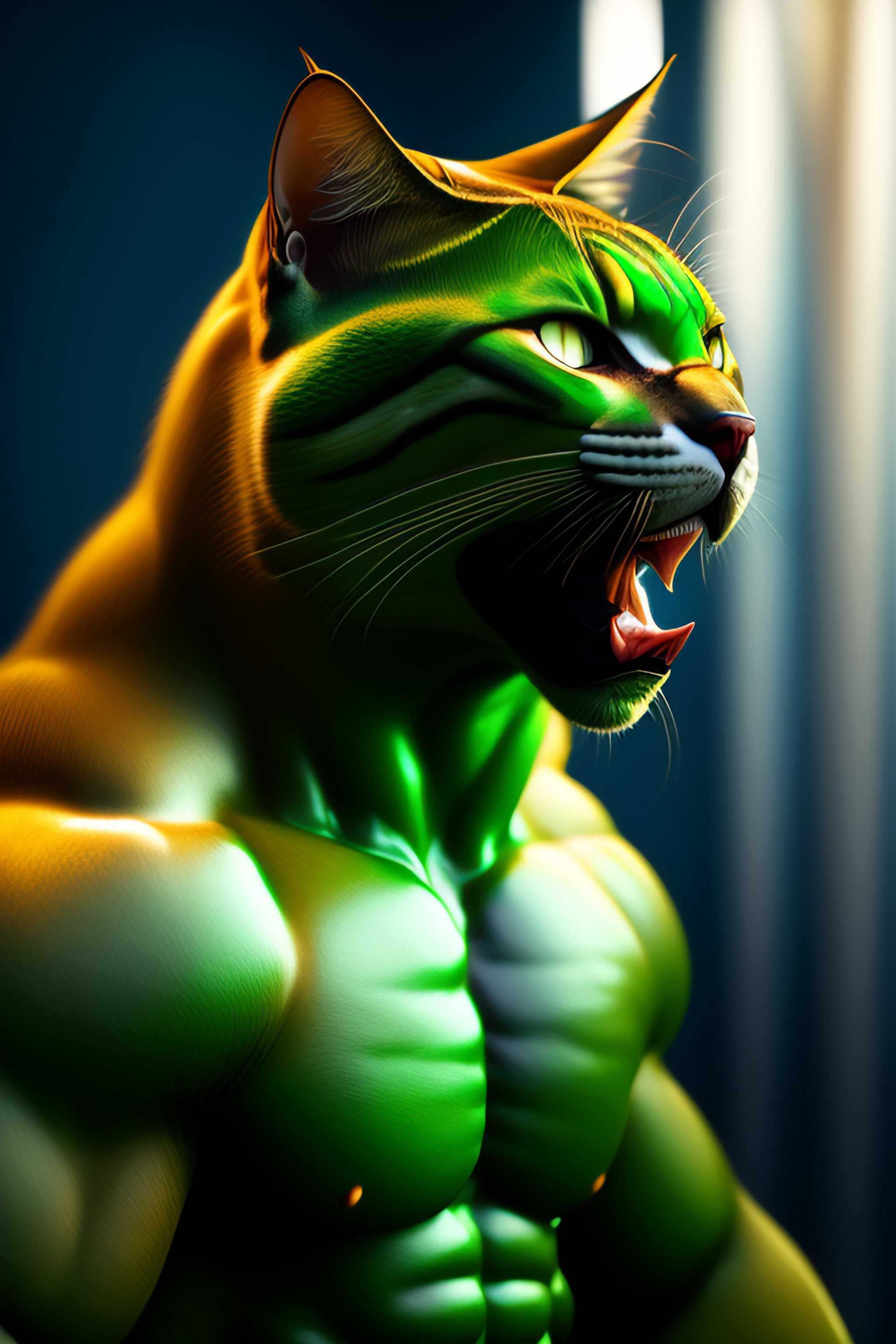 Lexica - Gato hulk ultra realistic