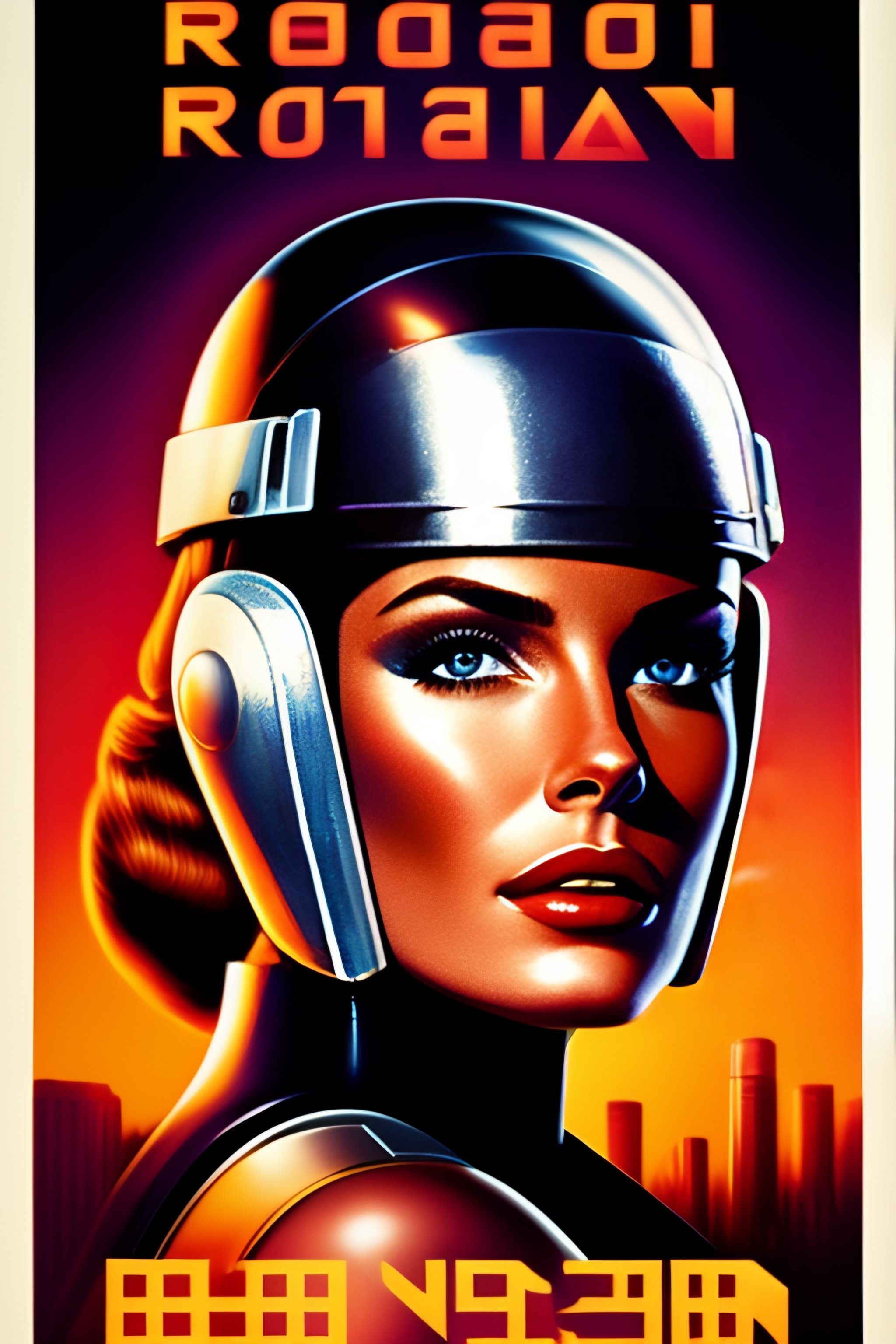 Lexica - 1984 movie poster of a female robocop