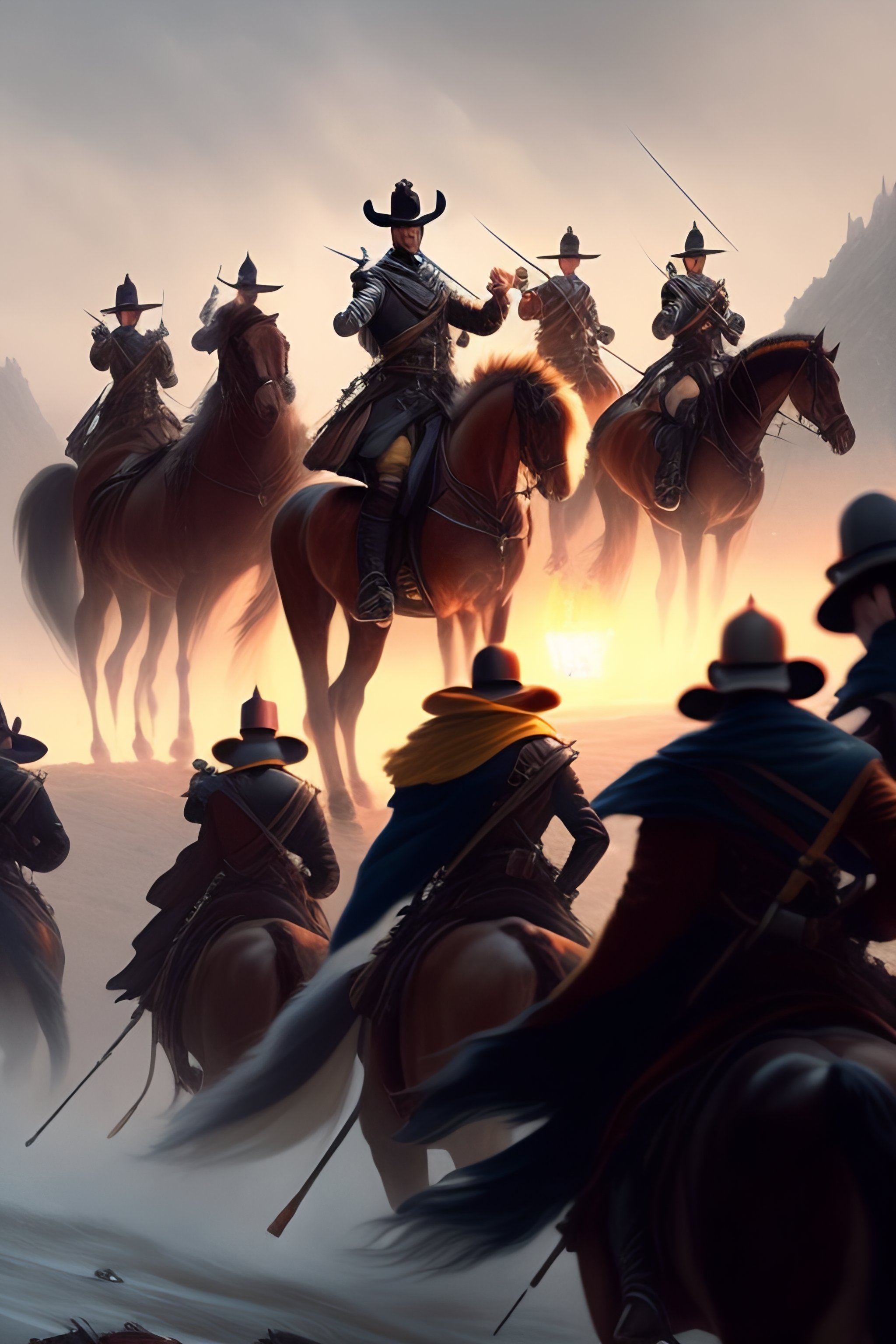 Lexica - A group of French Musketeers, by greg rutkowski