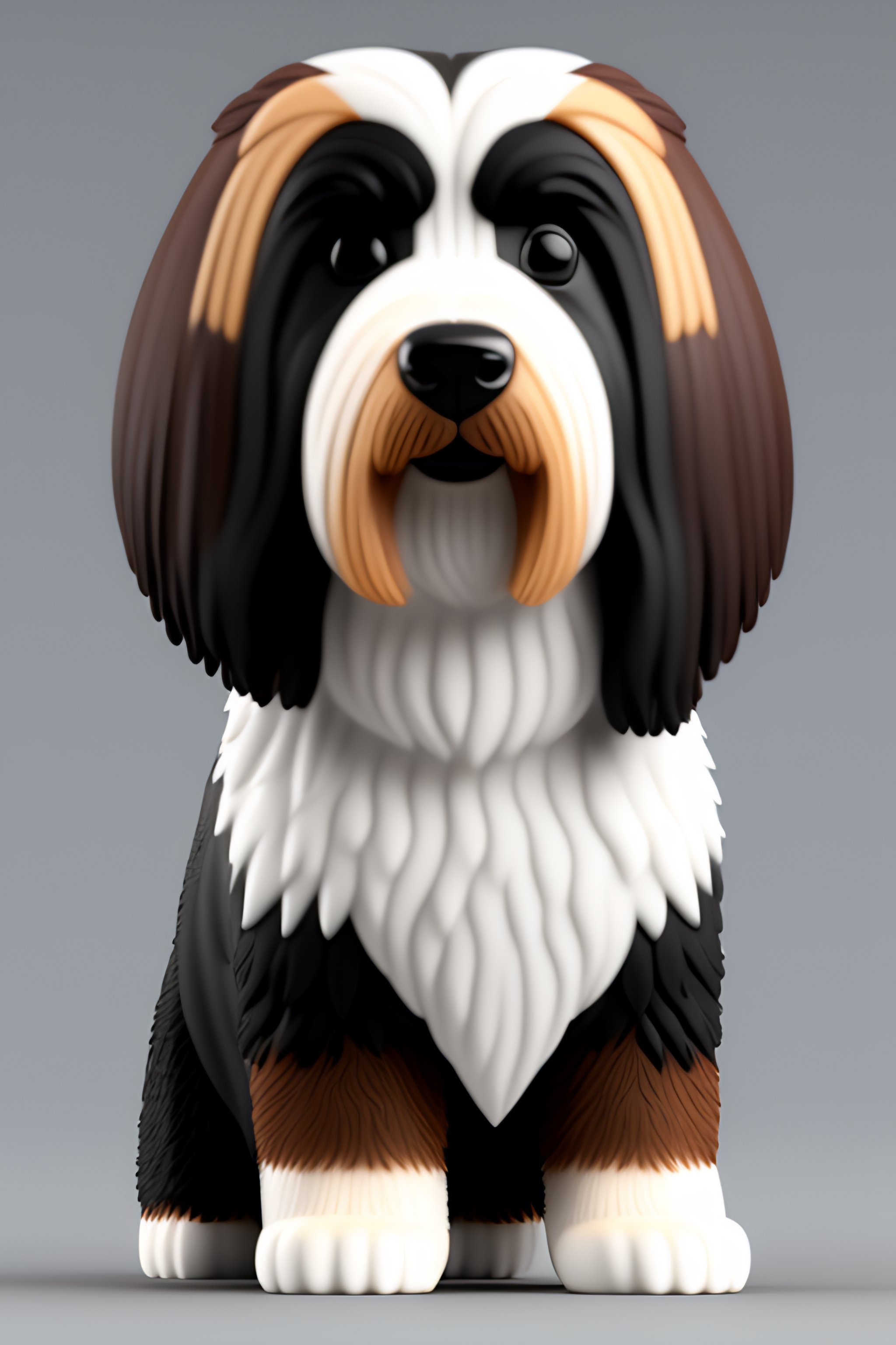 Lexica - Full body 3d render of funko pop Bearded collie
