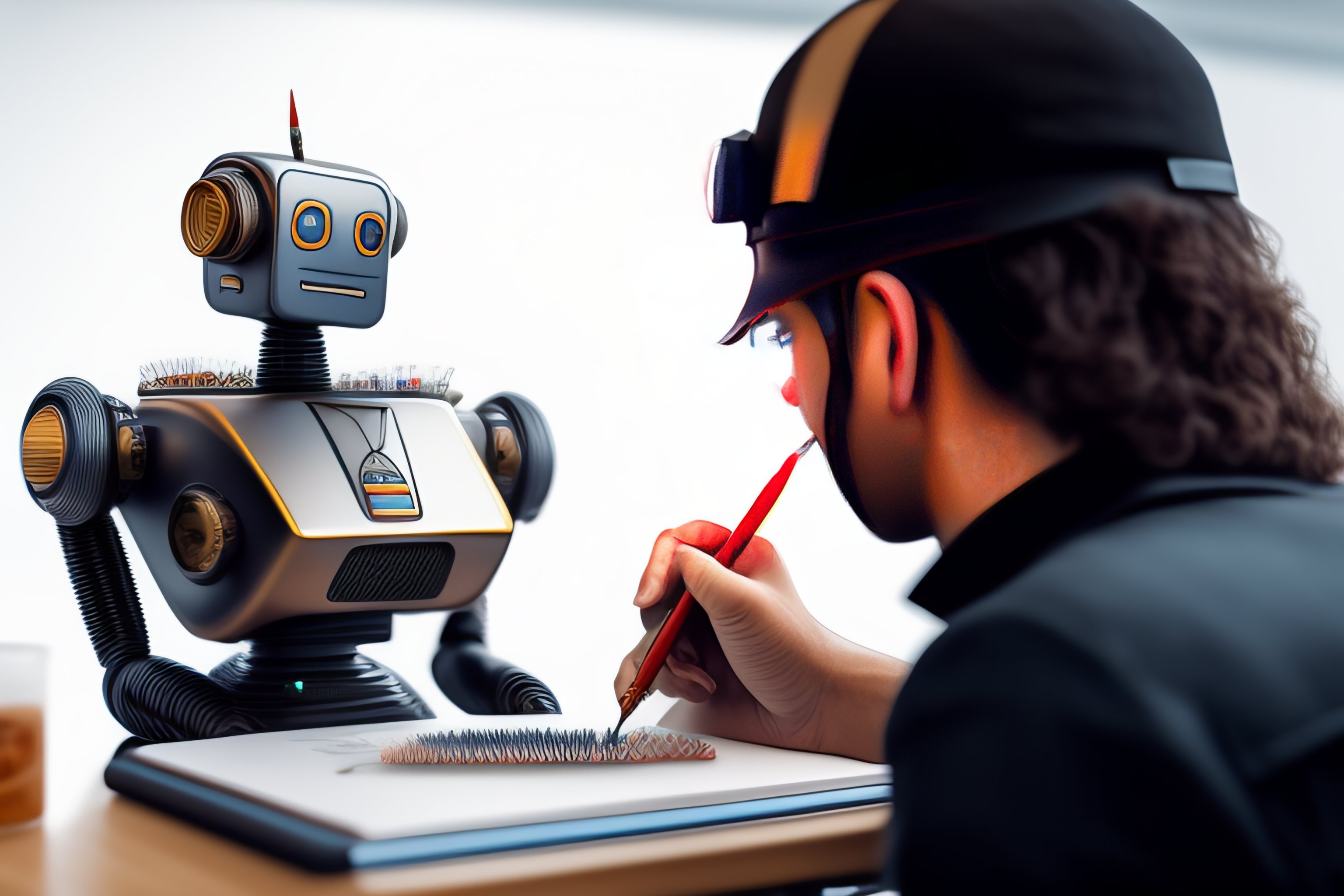 Lexica - Robot sketching a person