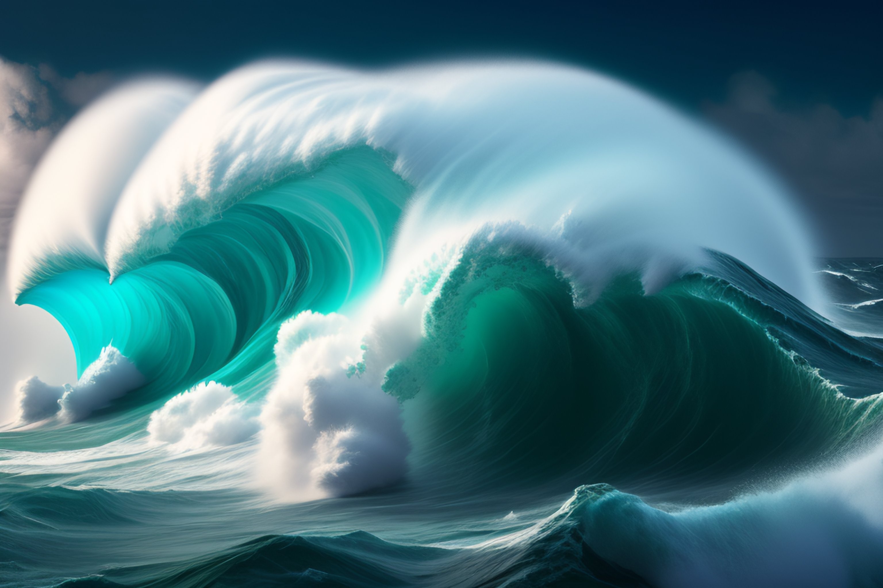 Lexica - Big dramatic waves storm surge boat