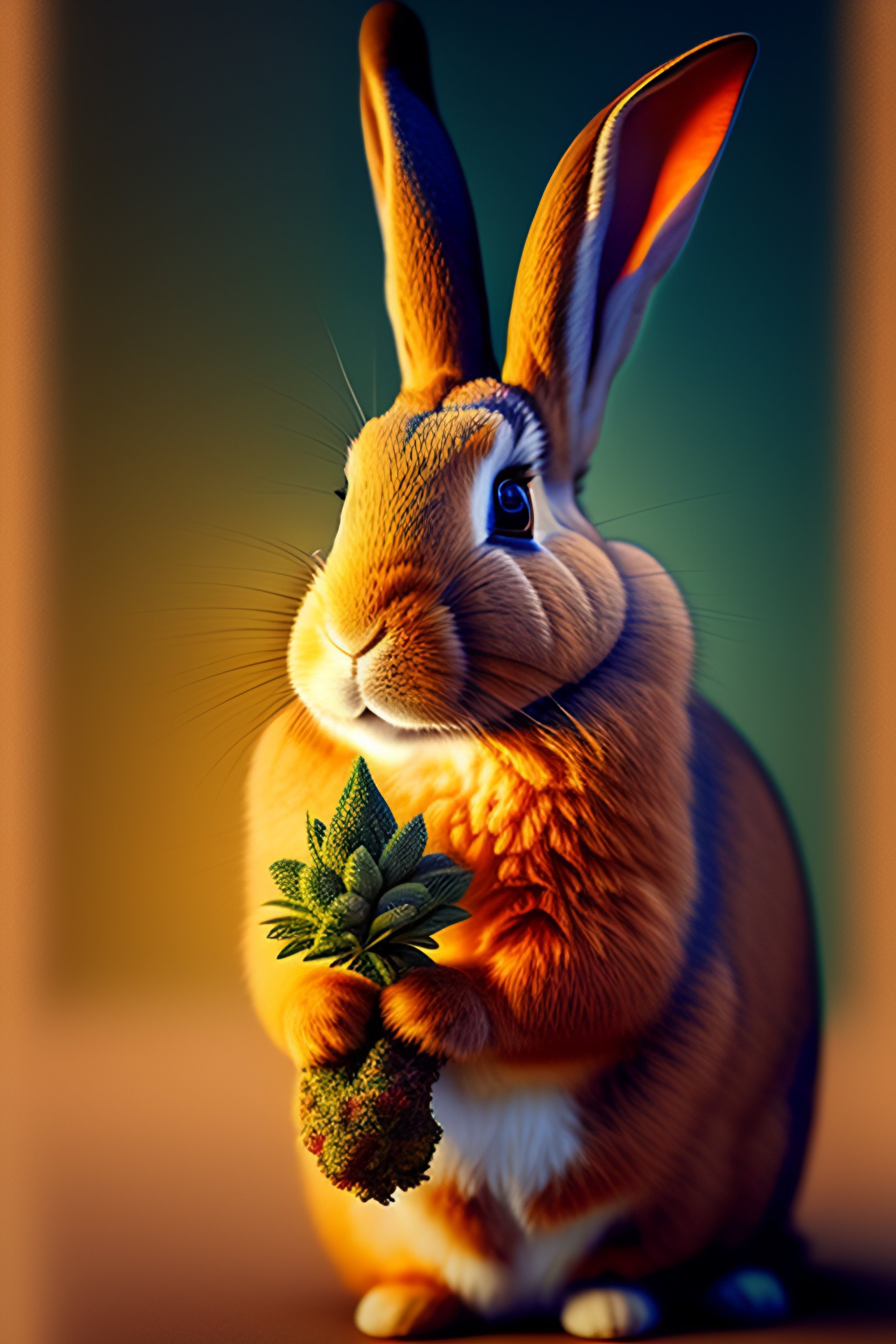 Lexica - A rabbit smoking a joint in peace saying "Nina I love you" he ...