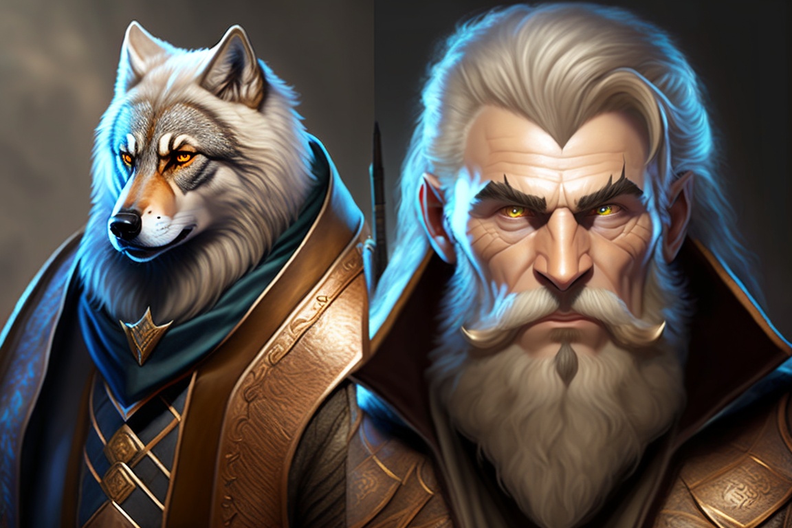 Lexica - Wolfman, realistic, detailed, mage style, lord of rings style