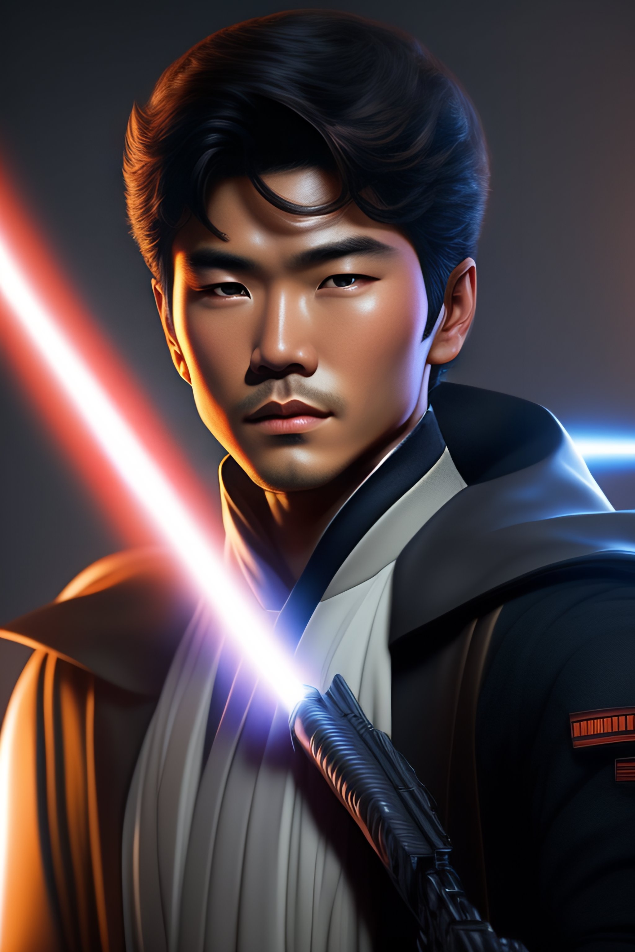 Lexica - Professional portrait of young jedi man with a blaster, Star ...