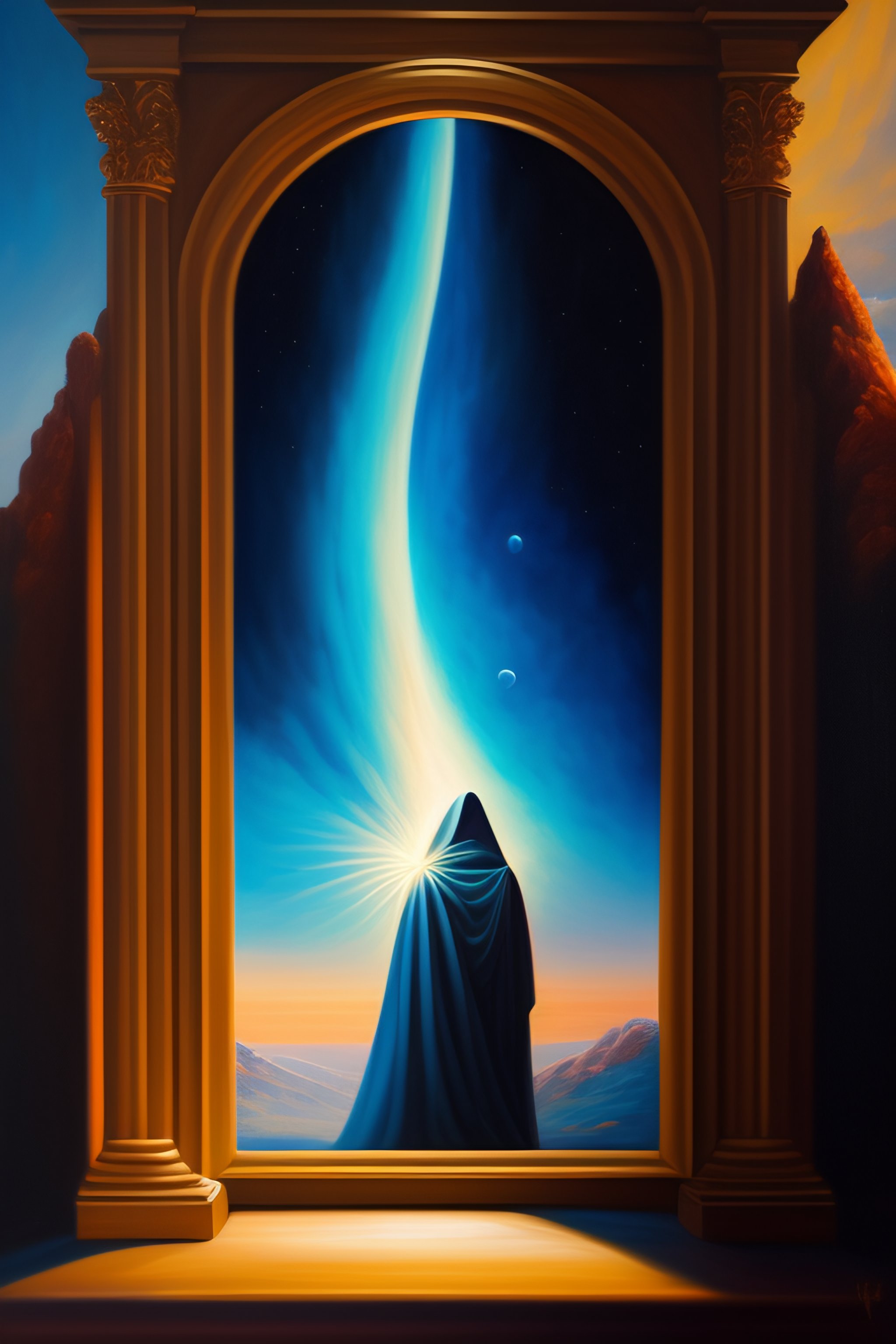 Lexica - Oil painting of an entity beyond the veil