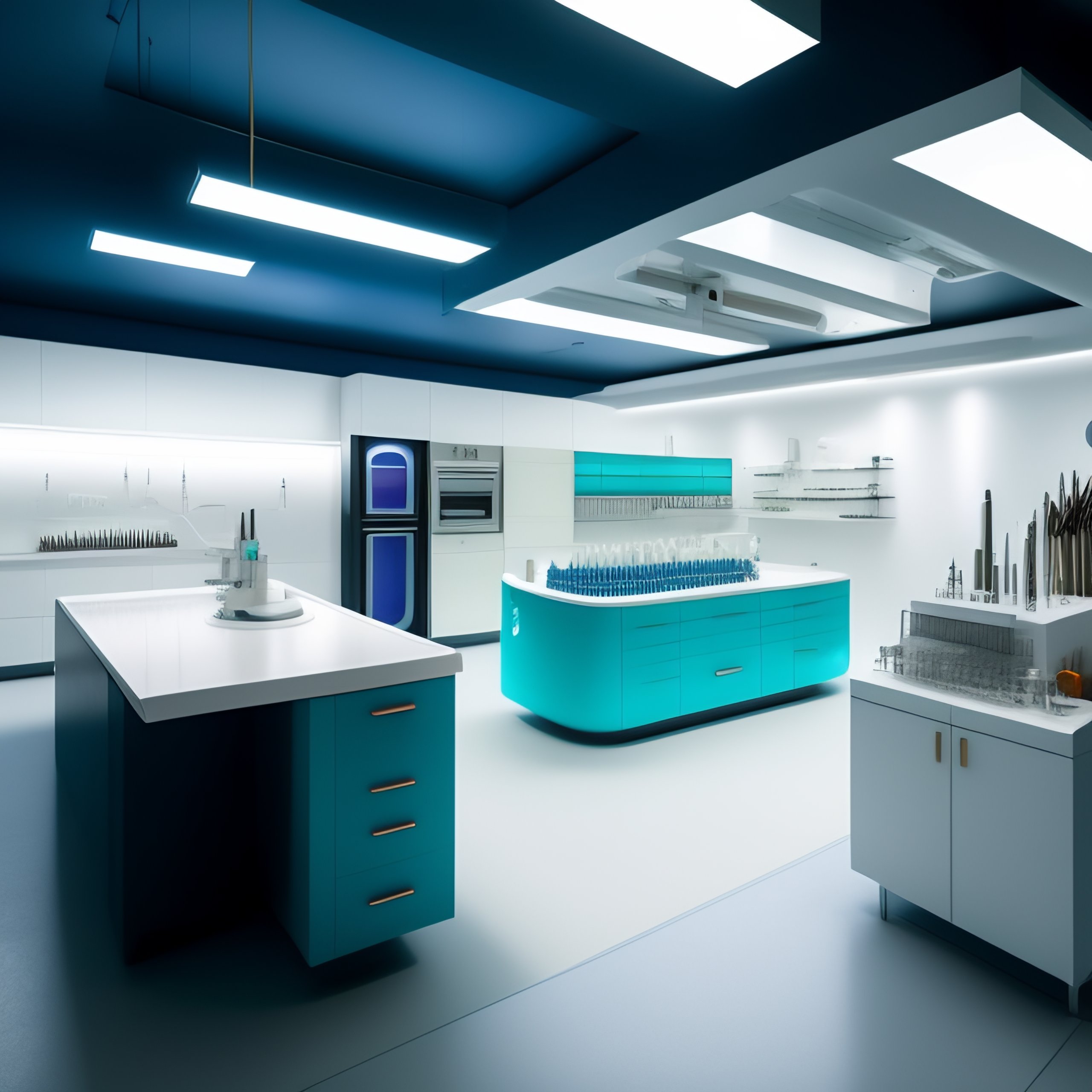 Lexica - Hyper-realistic rendering of a futuristic dental laboratory ...