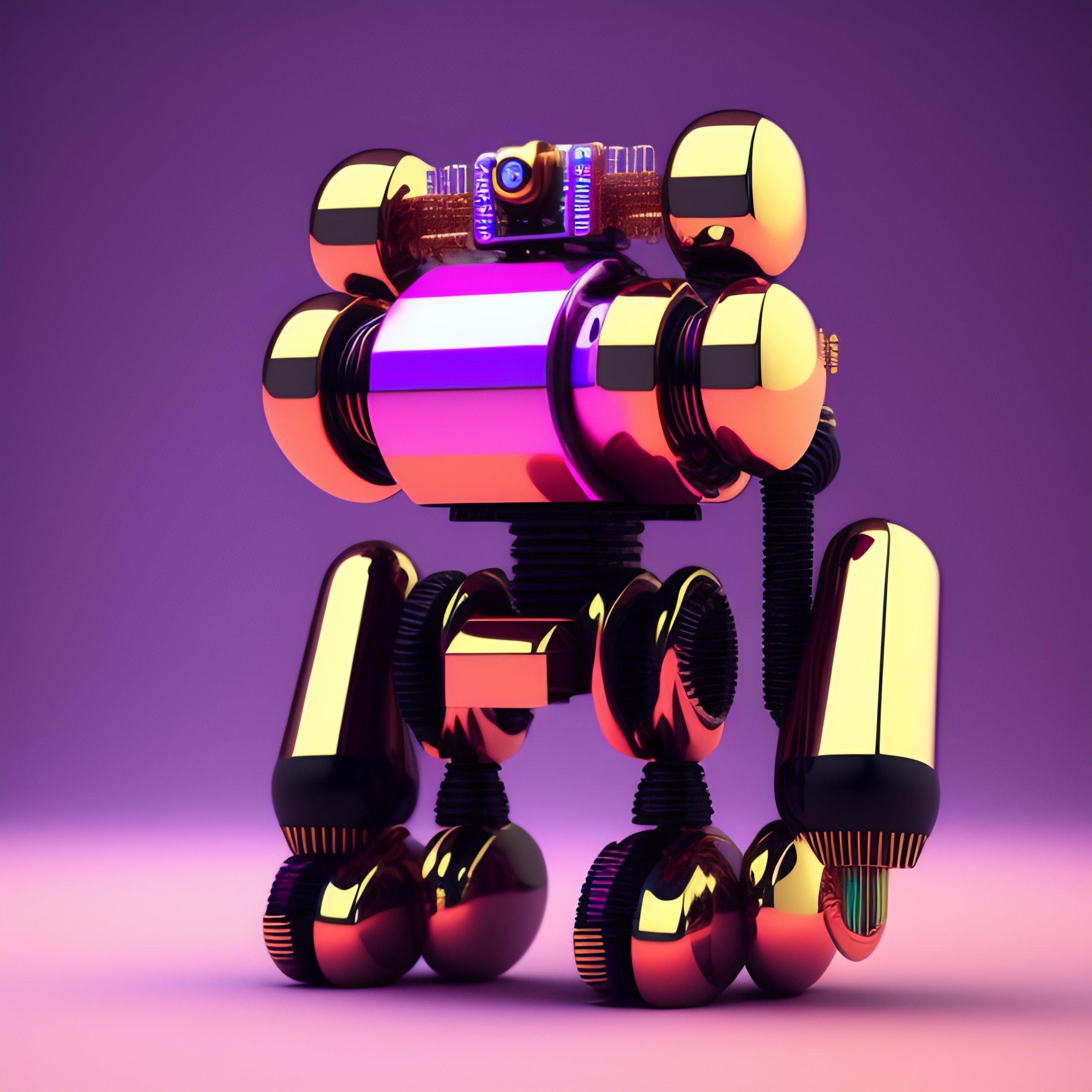 Lexica - A robot made from modular synthesizers, vaporwave robot, c4d ...